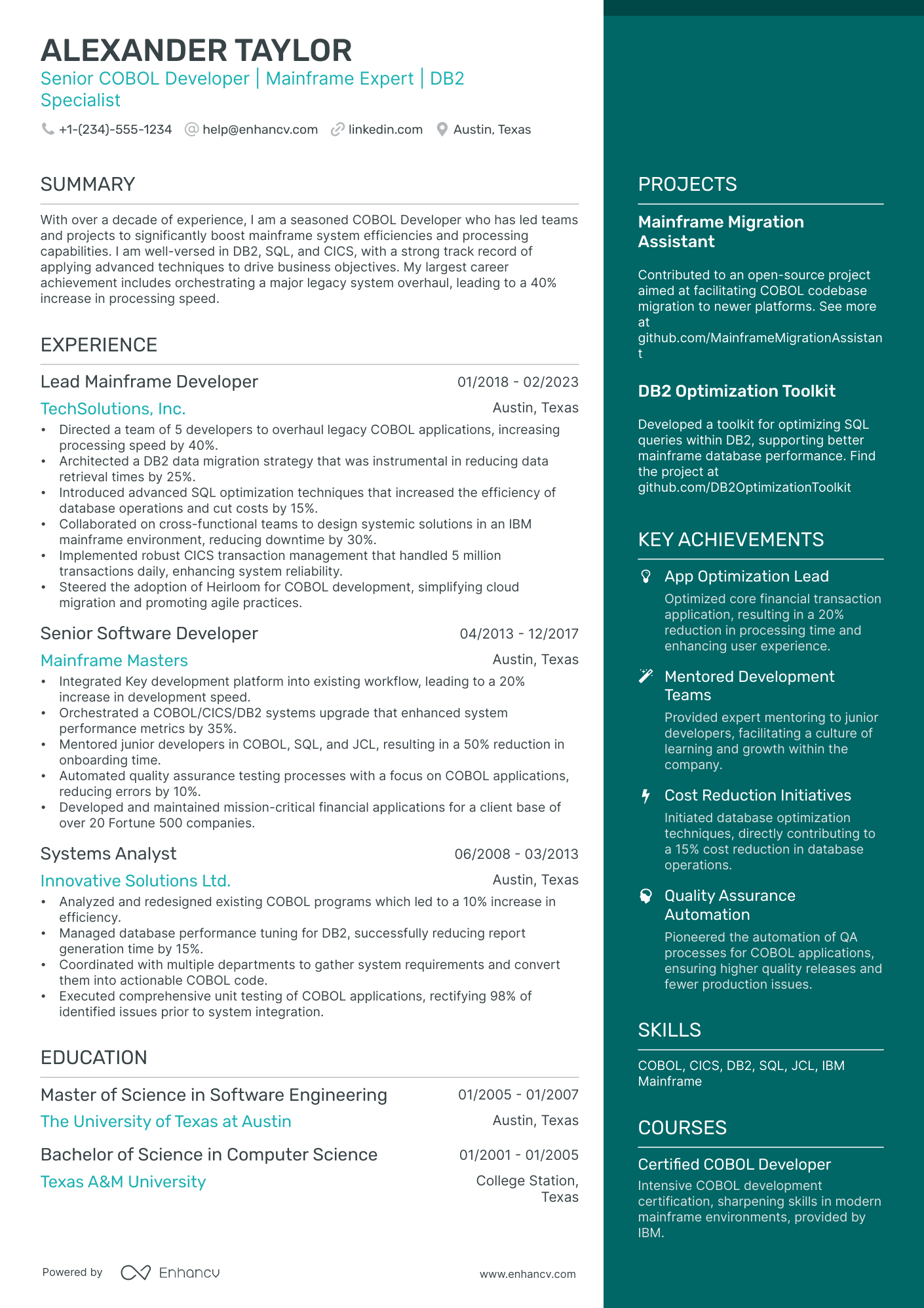 10 Cobol Developer Resume Examples & Guide for 2026