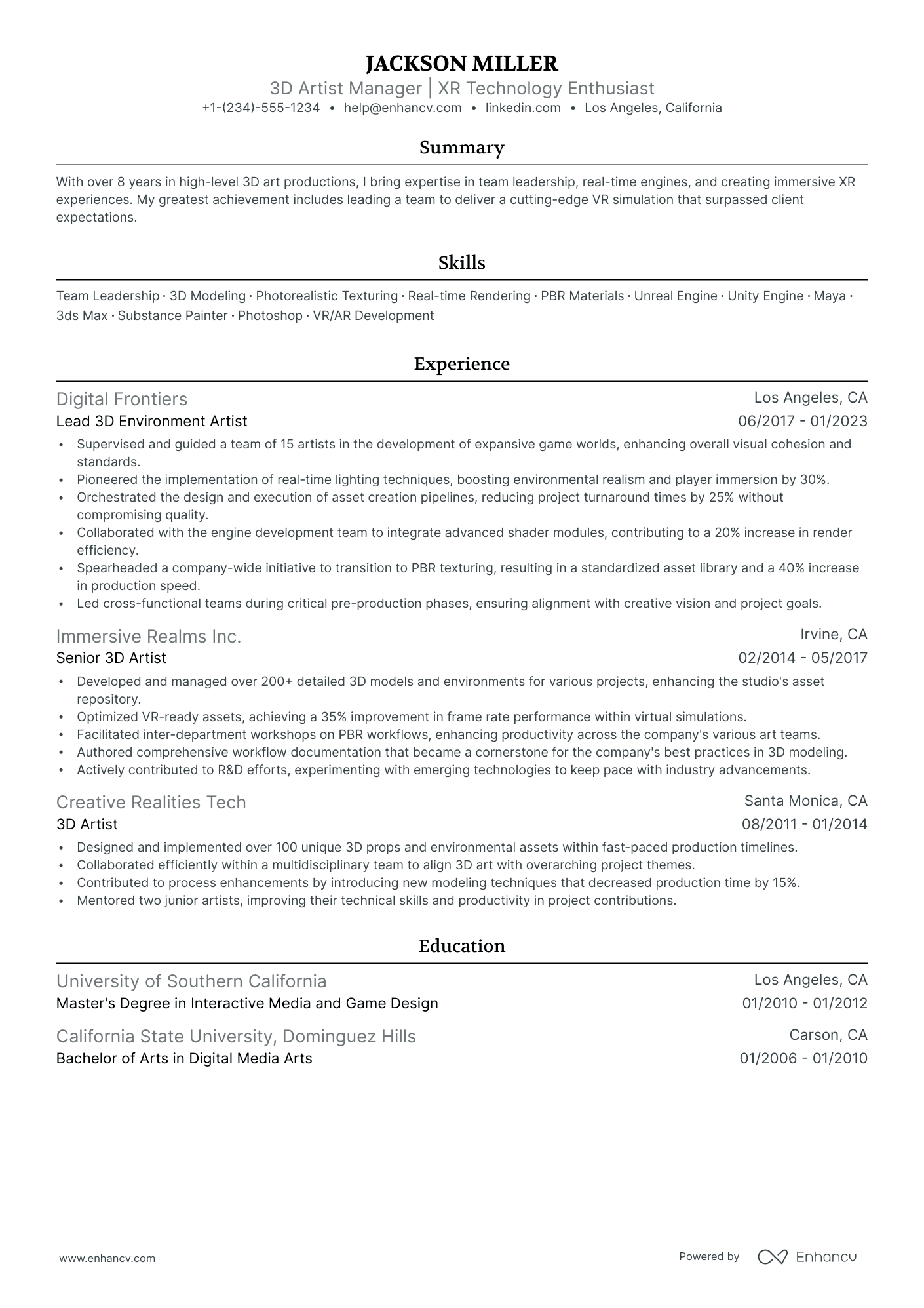 5 Artist Manager Resume Examples & Guide for 2024