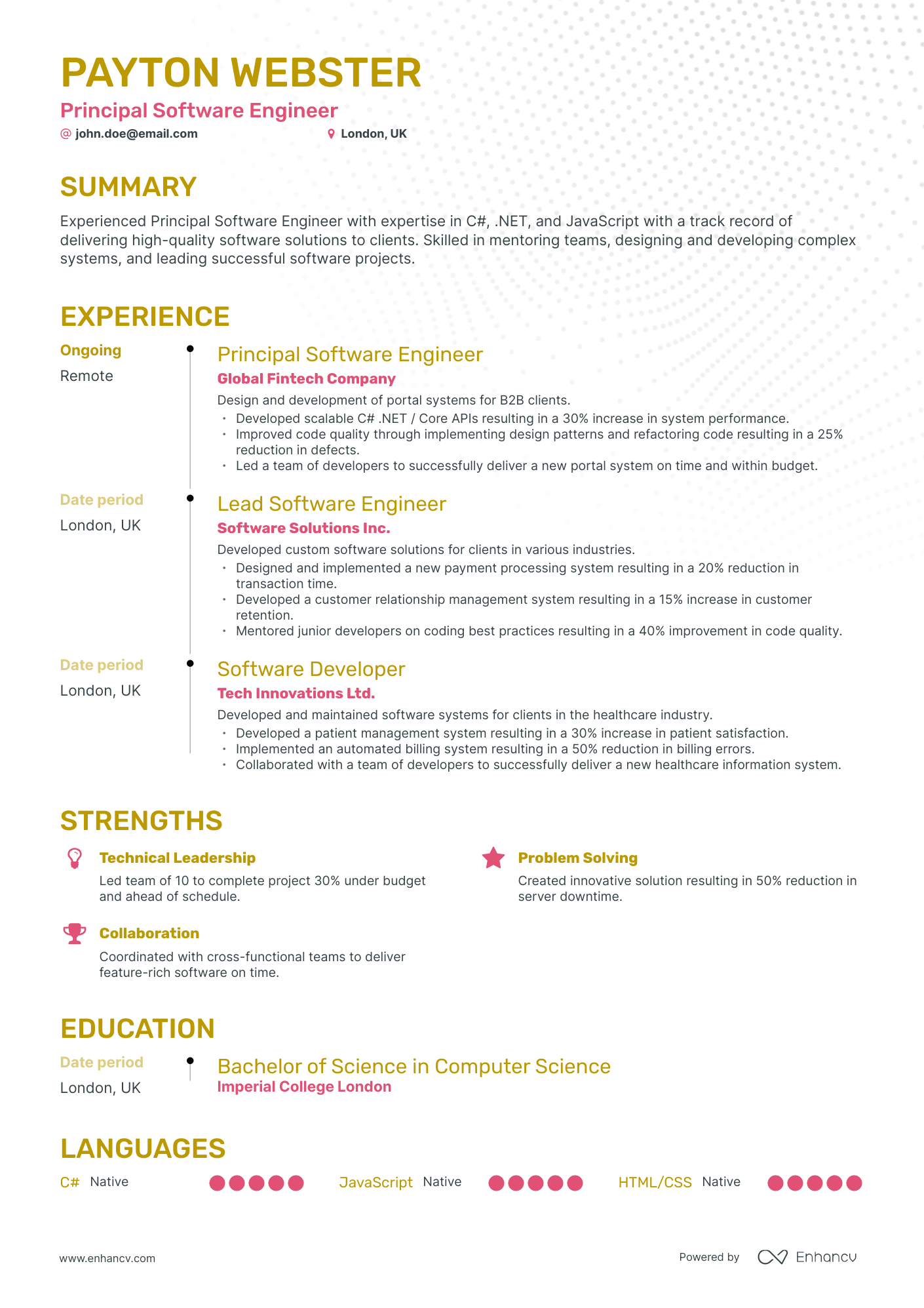5 Principal Software Engineer Resume Examples & Guide for 2023