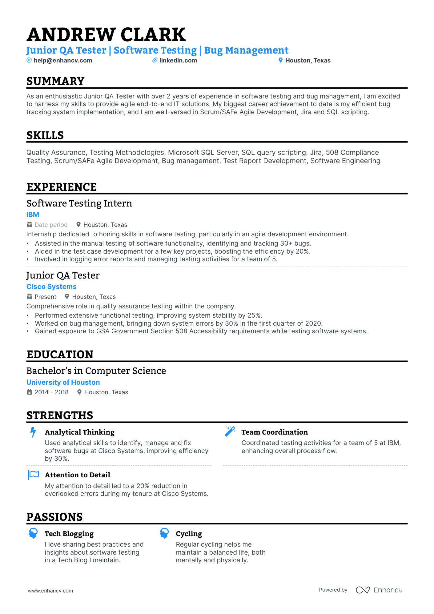 10 Junior QA Tester Resume Examples & Guide for 2025