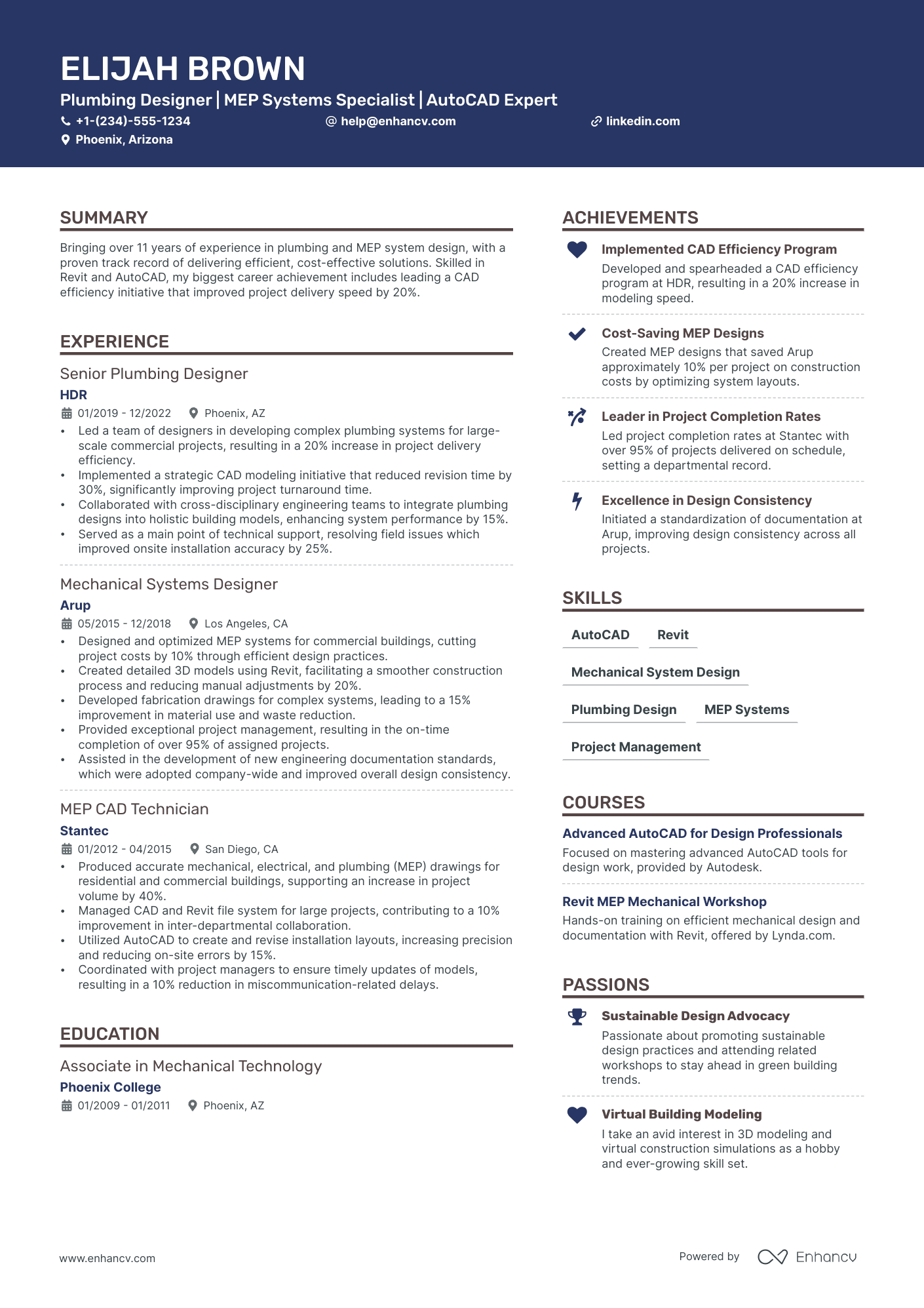 5 Plumbing Designer Resume Examples & Guide for 2024