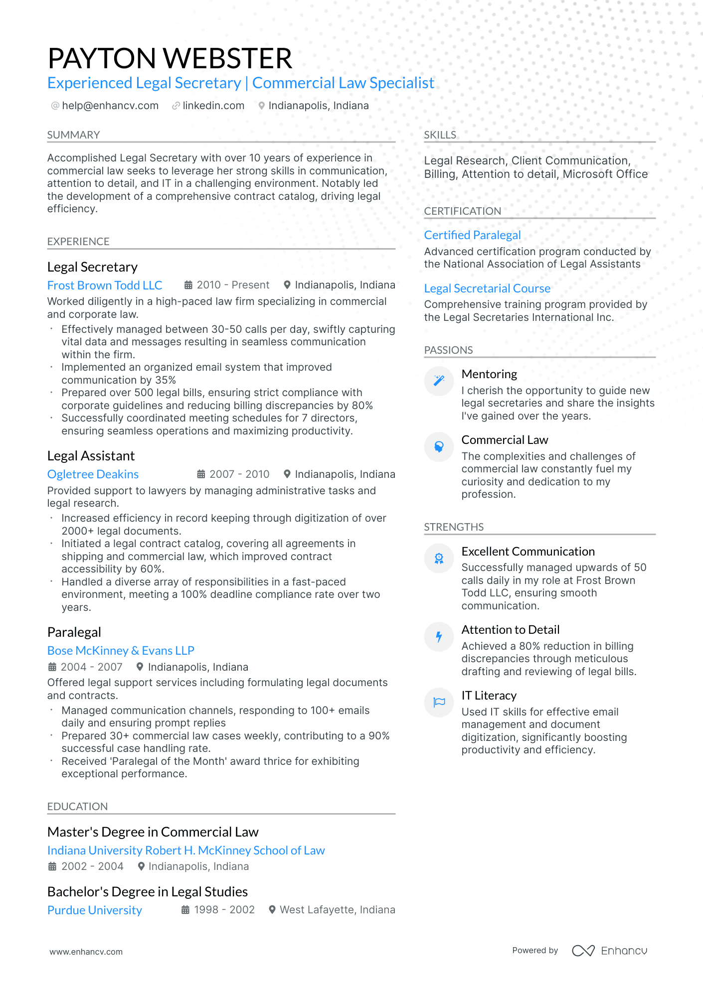 10 Legal Secretary Resume Examples & Guide for 2026