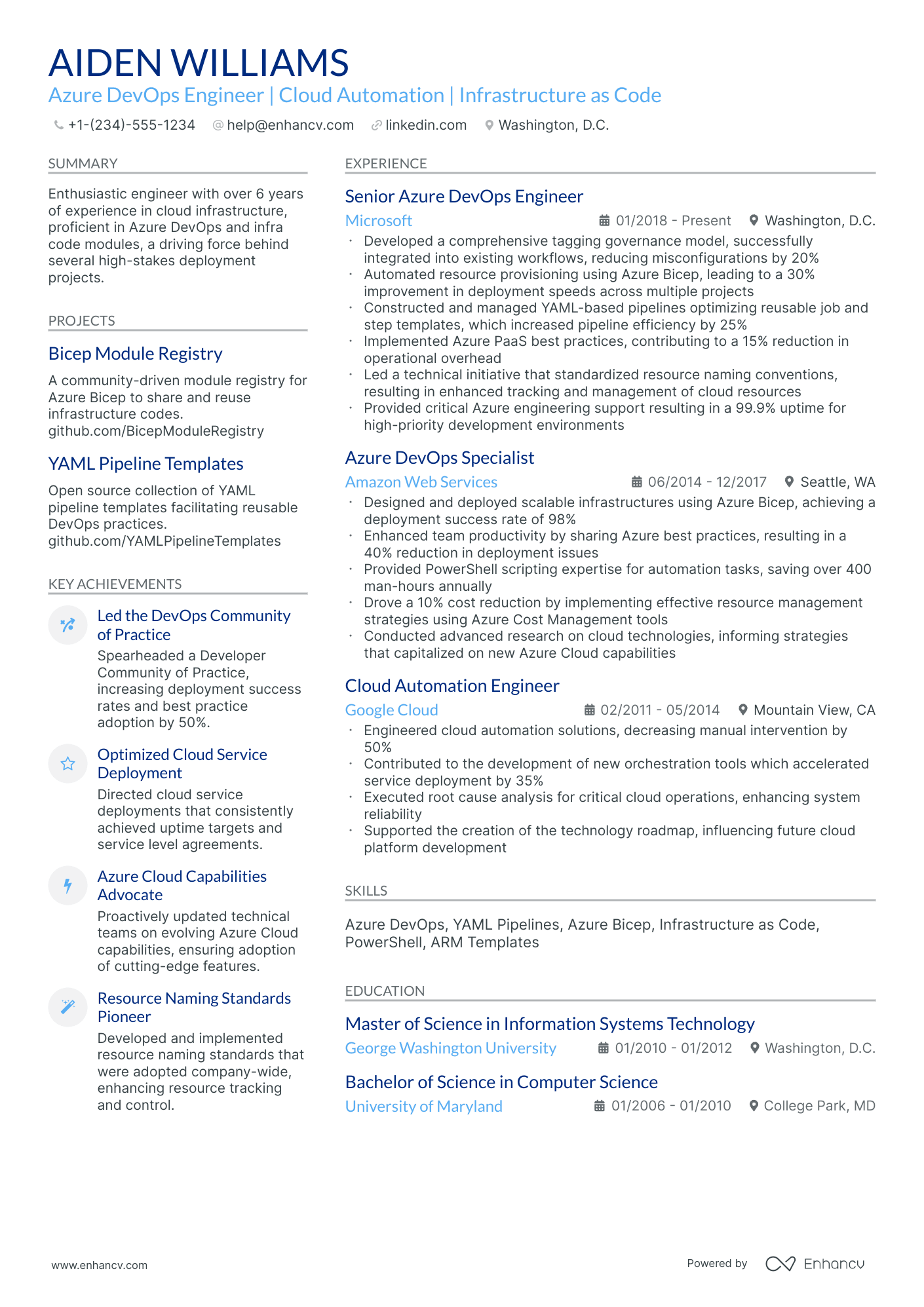 10 Azure Devops Engineer Resume Examples & Guide for 2026
