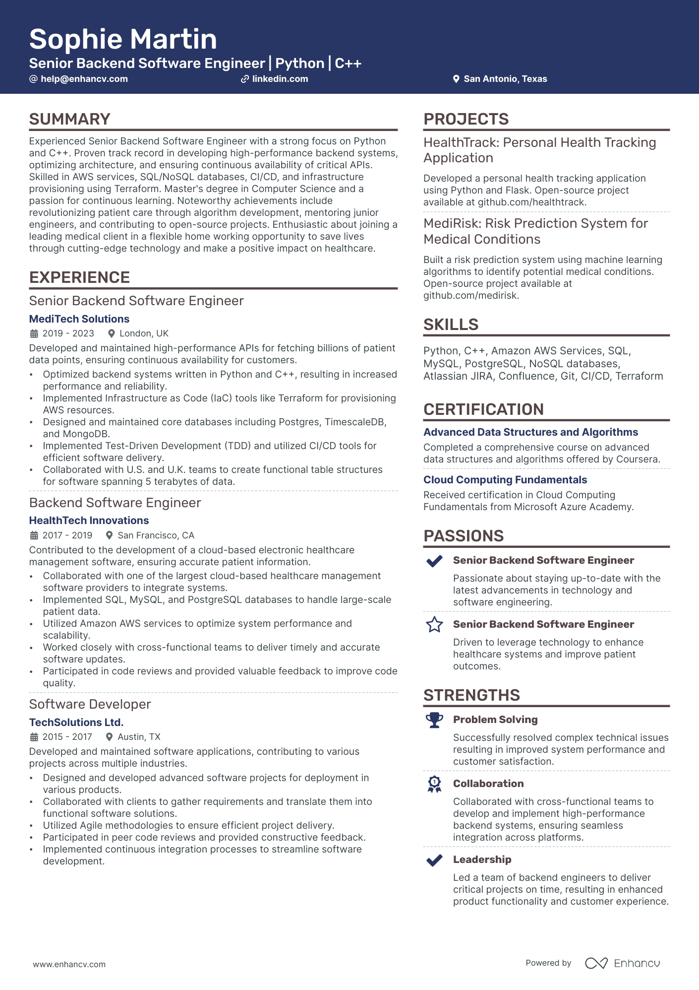 10 Backend Engineer Resume Examples & Guide for 2026
