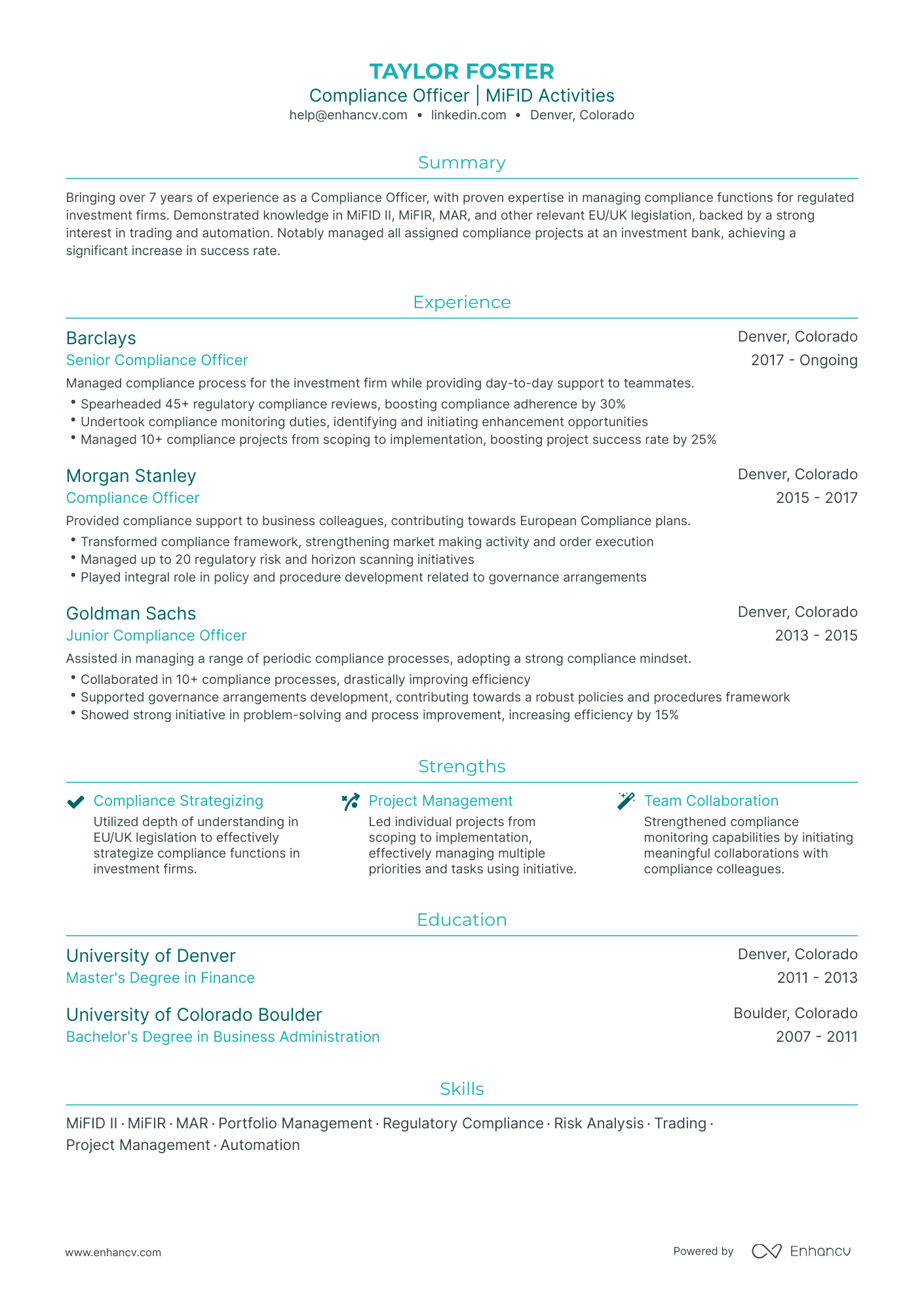 5 Compliance Officer Resume Examples & Guide for 2023