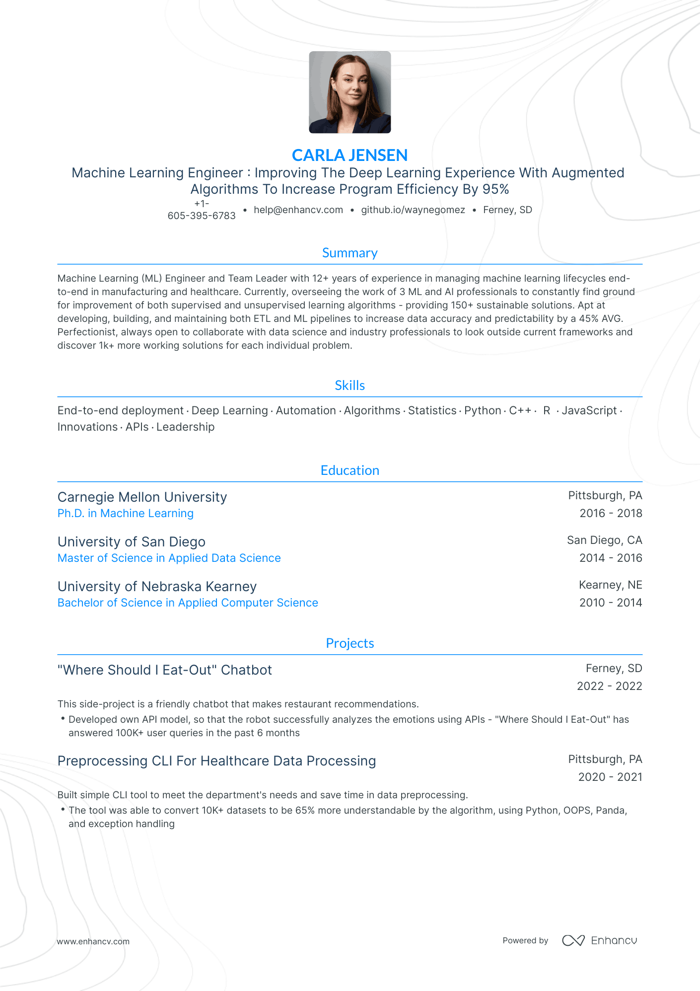 5 Machine Learning Resume Examples & Guide for 2024