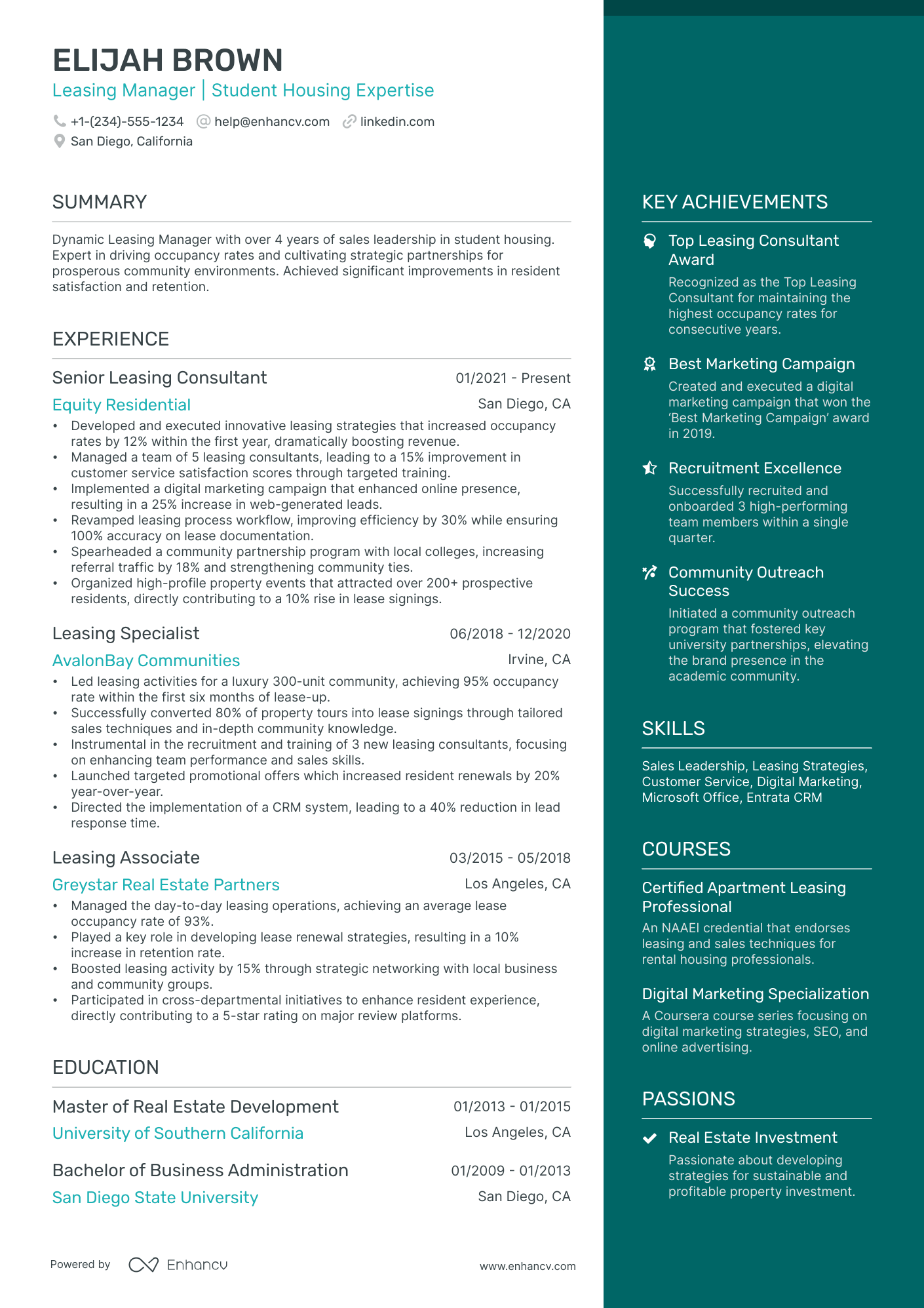 10 Leasing Manager Resume Examples & Guide for 2026