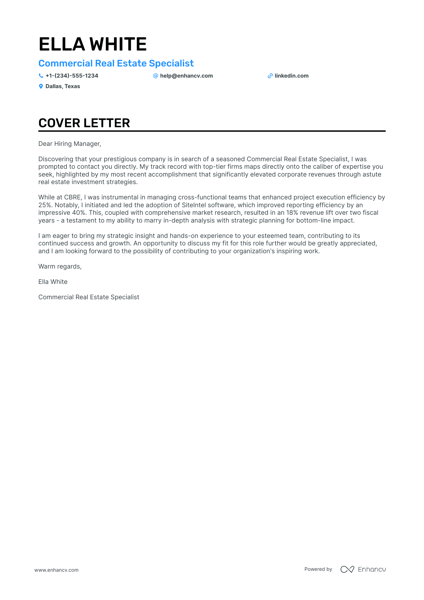 21 Professional Real Estate Agent Cover Letter Examples and Template ...