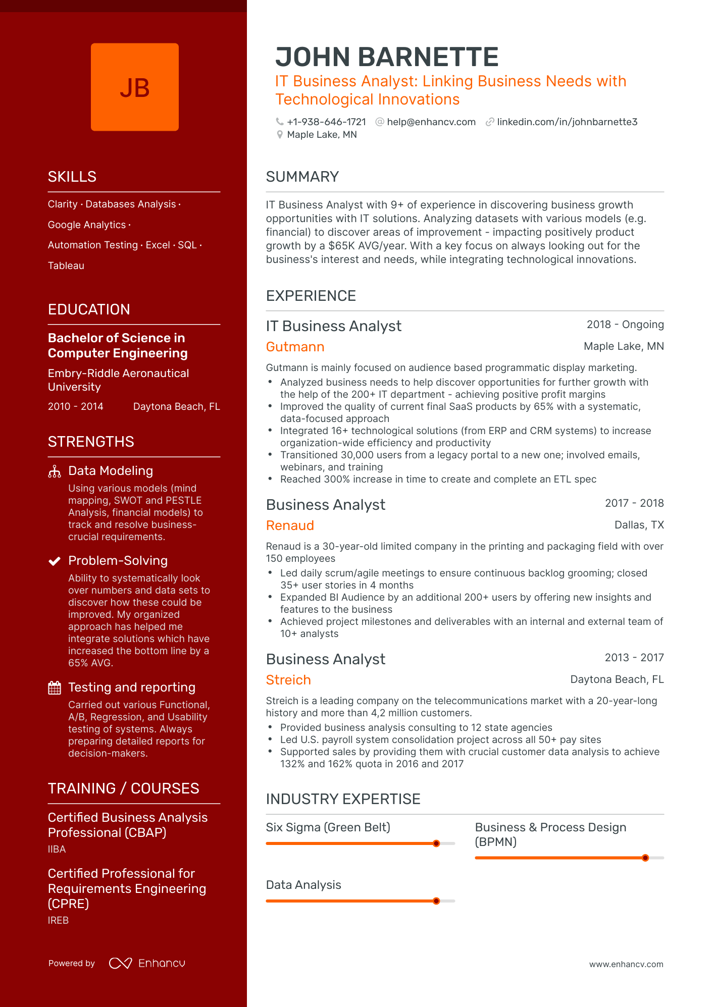 5 IT Business Analyst Resume Examples & Guide for 2024