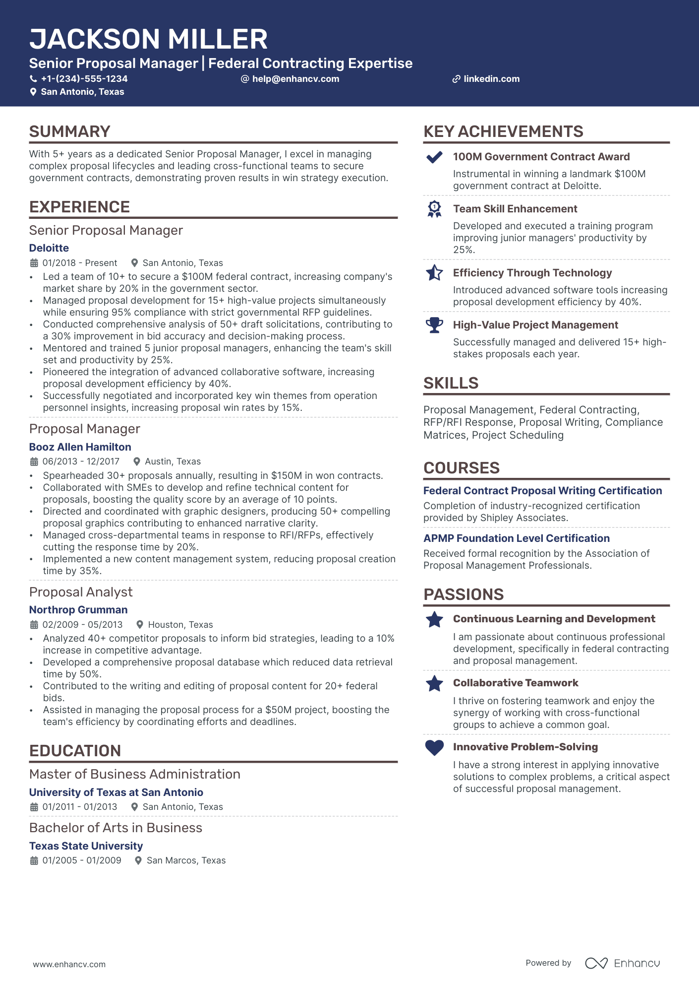 10 Proposal Manager Resume Examples & Guide for 2026