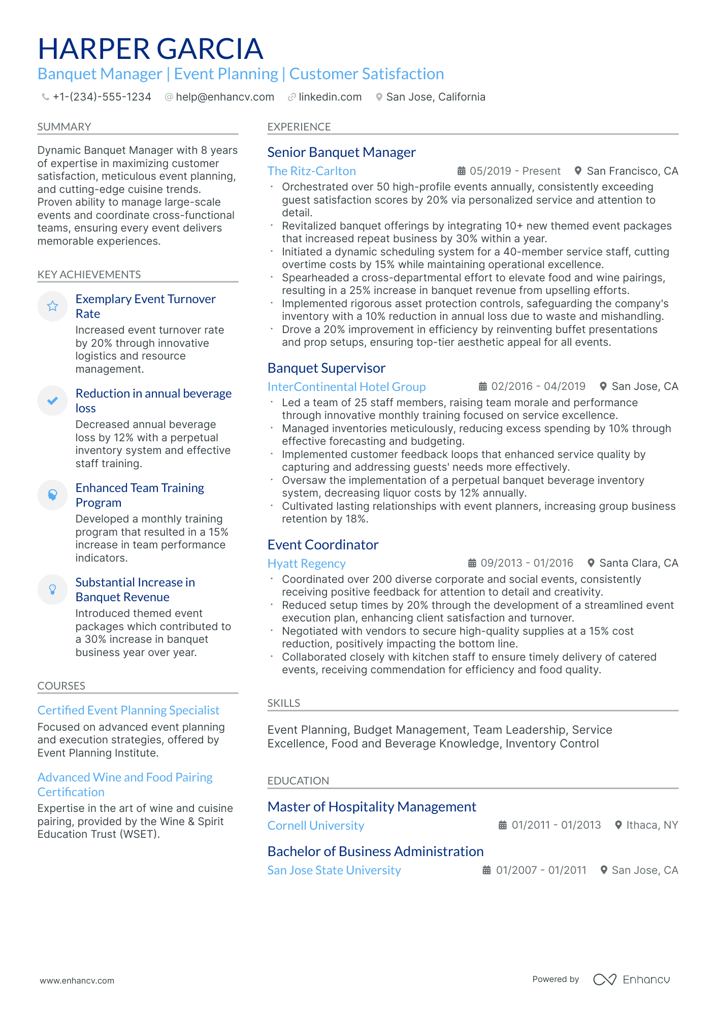 10 Banquet Manager Resume Examples & Guide for 2026