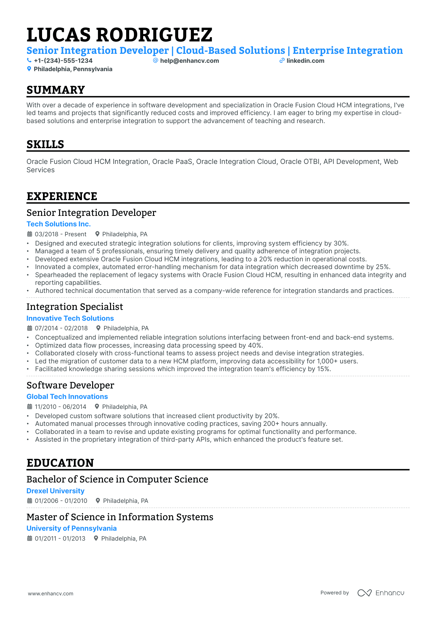 10 Integration Developer Resume Examples & Guide for 2026