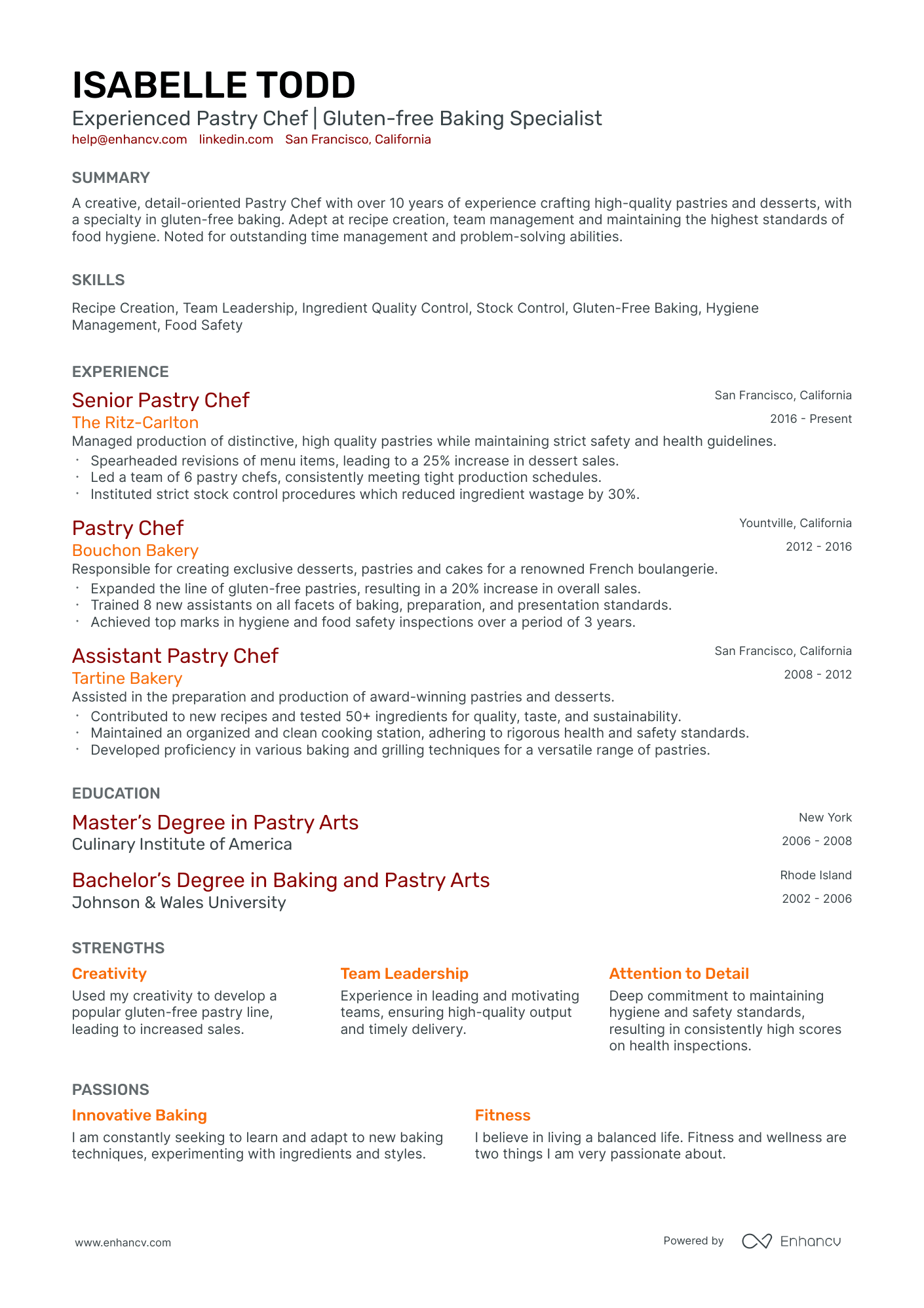 10 Pastry Chef Resume Examples & Guide for 2026