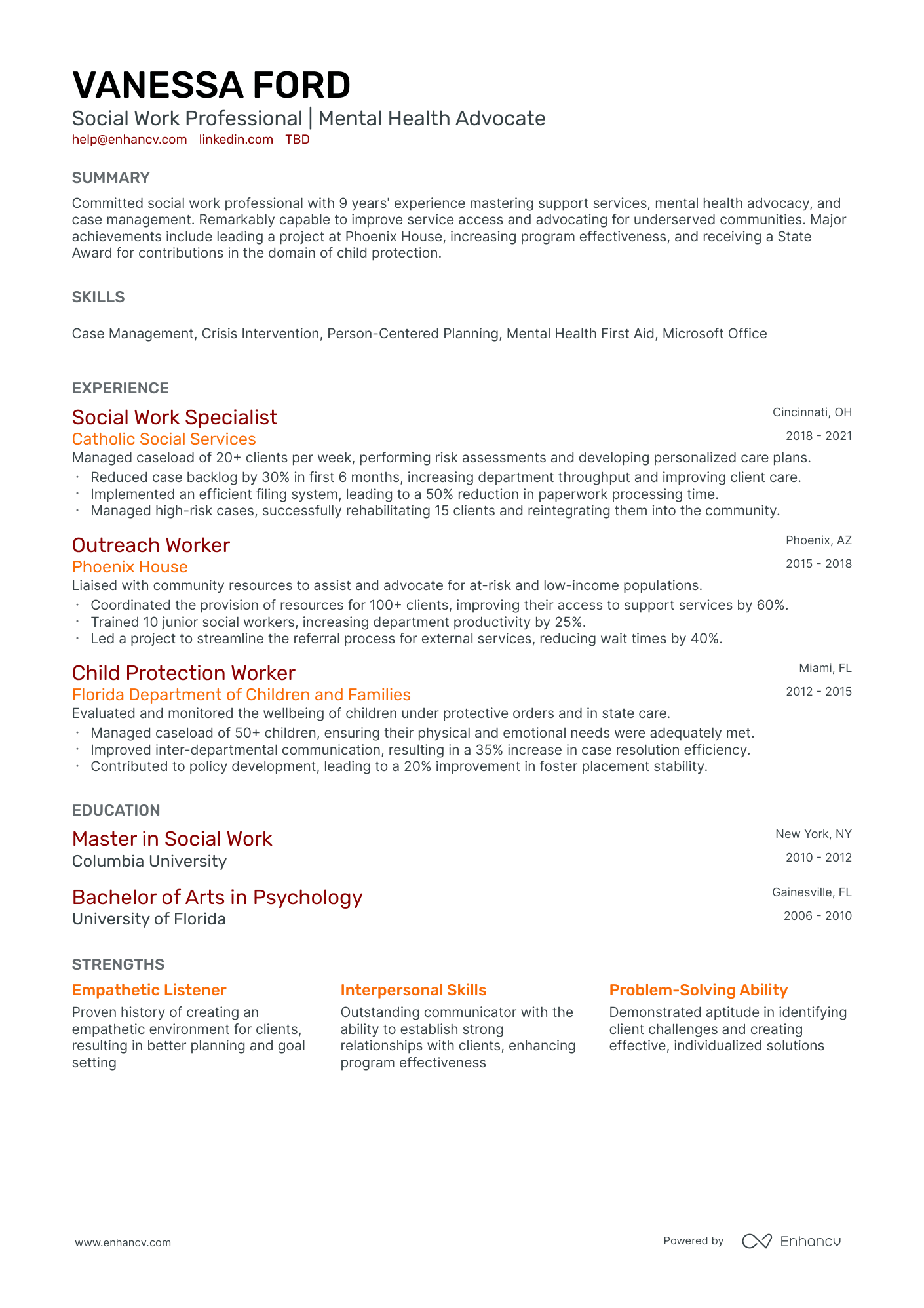 10 Social Work Intern Resume Examples & Guide for 2025