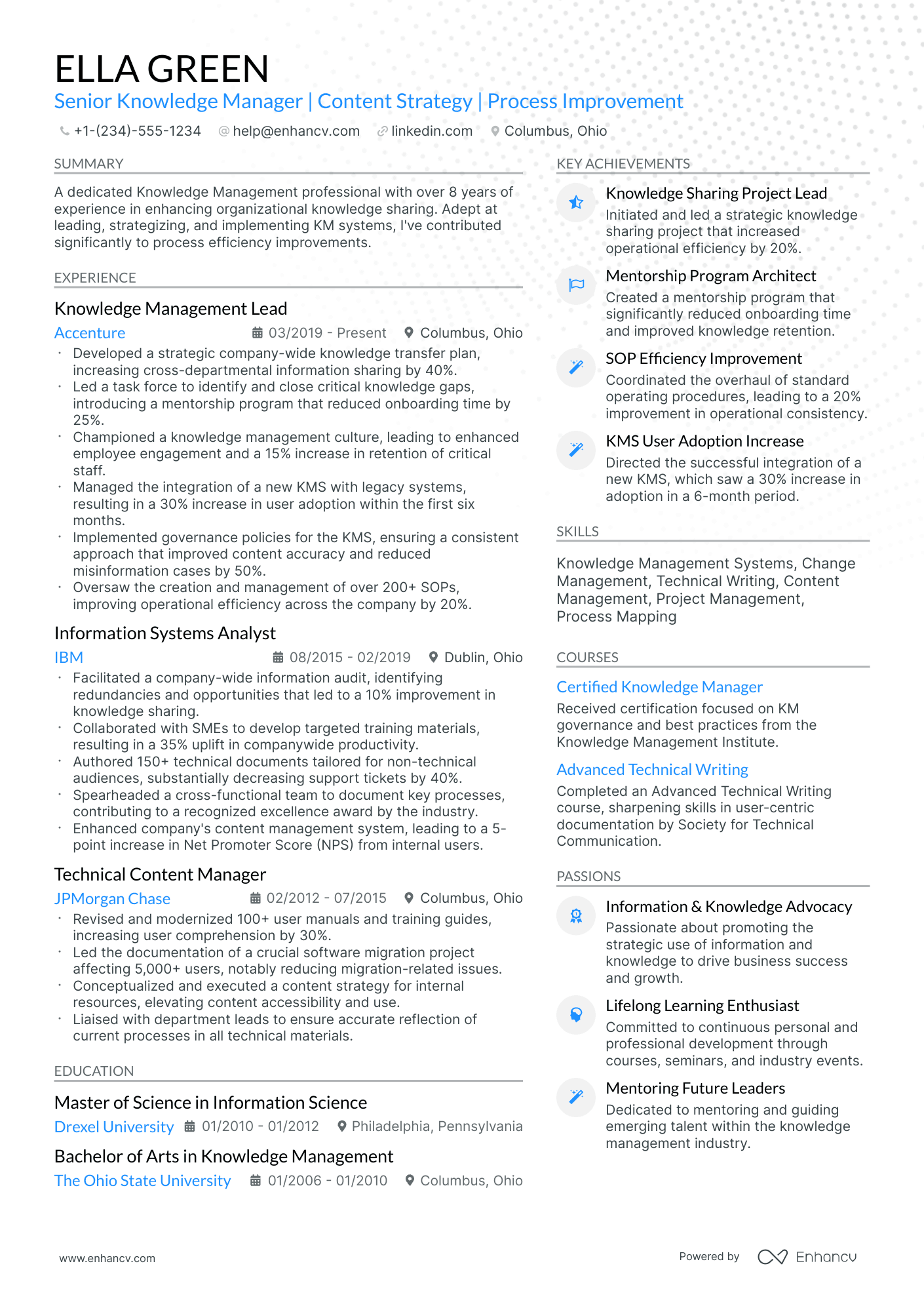 10 Knowledge Manager Resume Examples & Guide for 2026