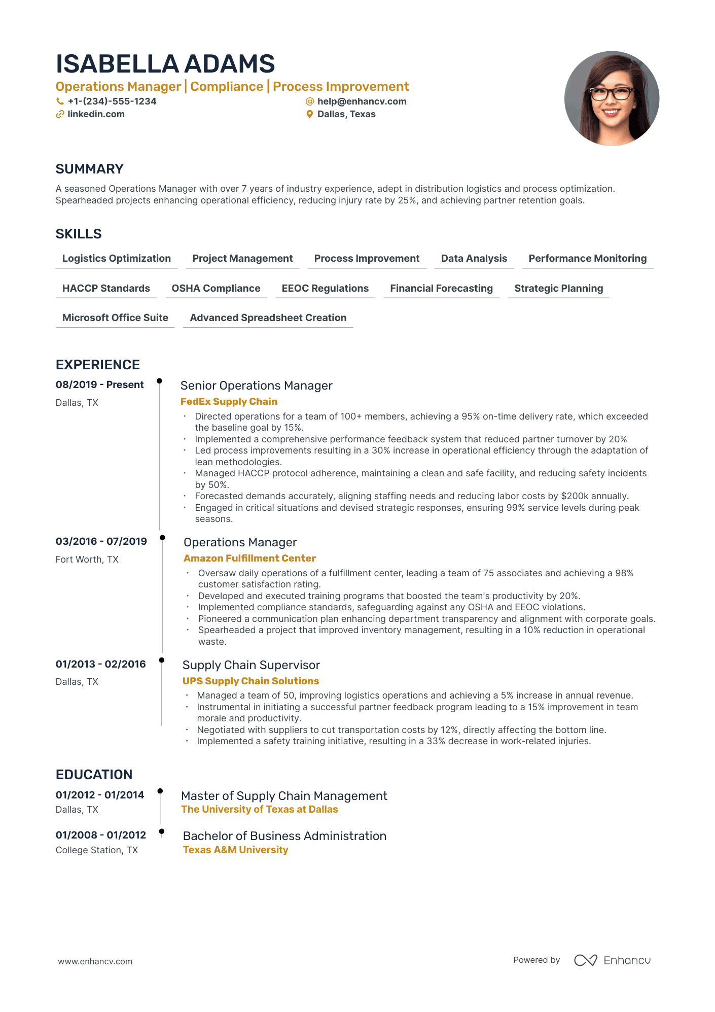 5 Transportation Operations Manager Resume Examples & Guide for 2024