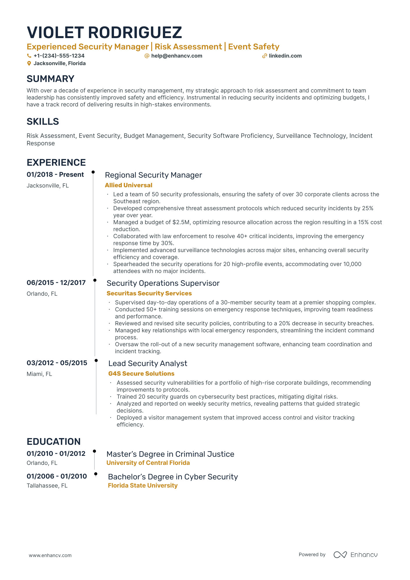 10 Security Director Resume Examples & Guide for 2026