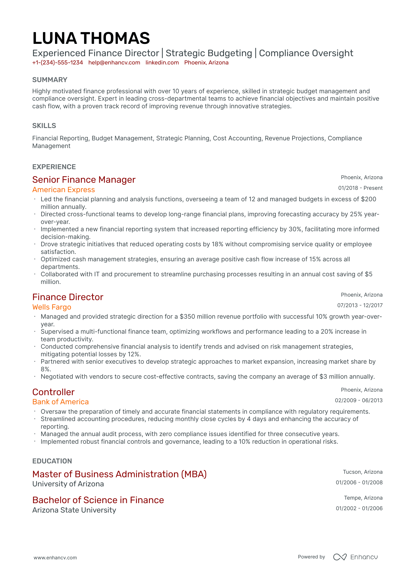 10 Director of Finance Resume Examples & Guide for 2026