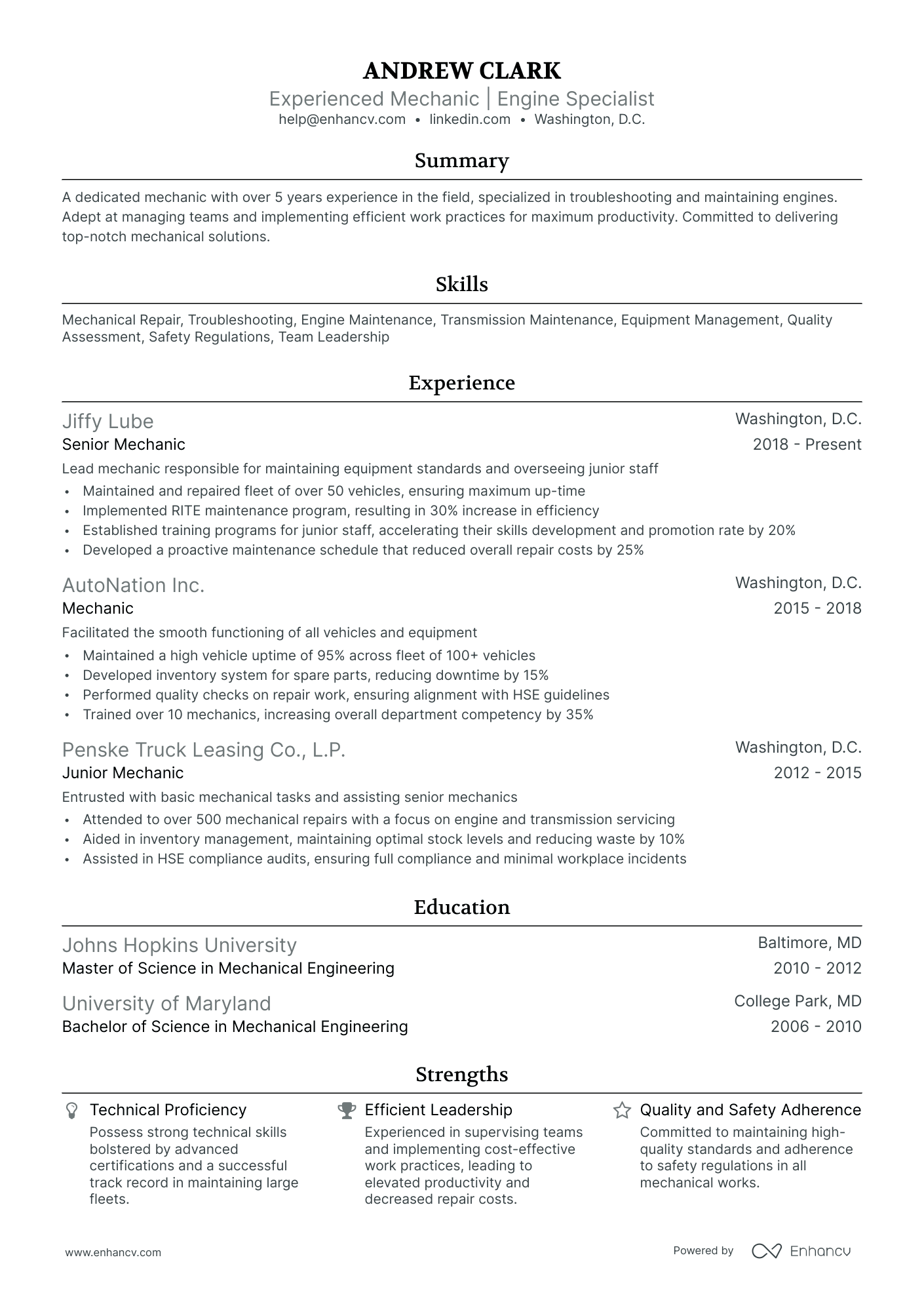 10 Maintenance Mechanic Resume Examples & Guide for 2026