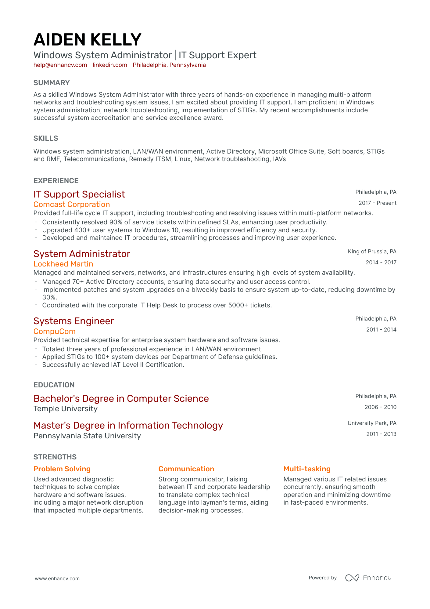 10 Windows System Administrator Resume Examples & Guide for 2026