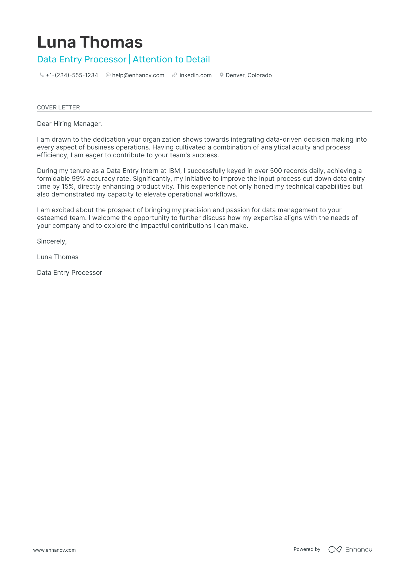 9 Professional Data Entry Cover Letter Examples and Template for 2024 ...