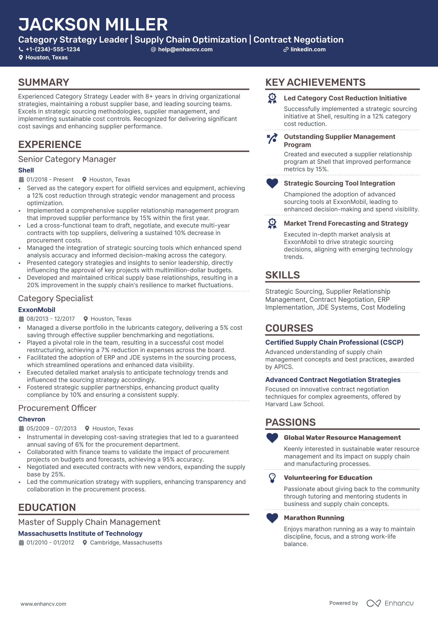 10 Commodity Manager Resume Examples & Guide for 2026