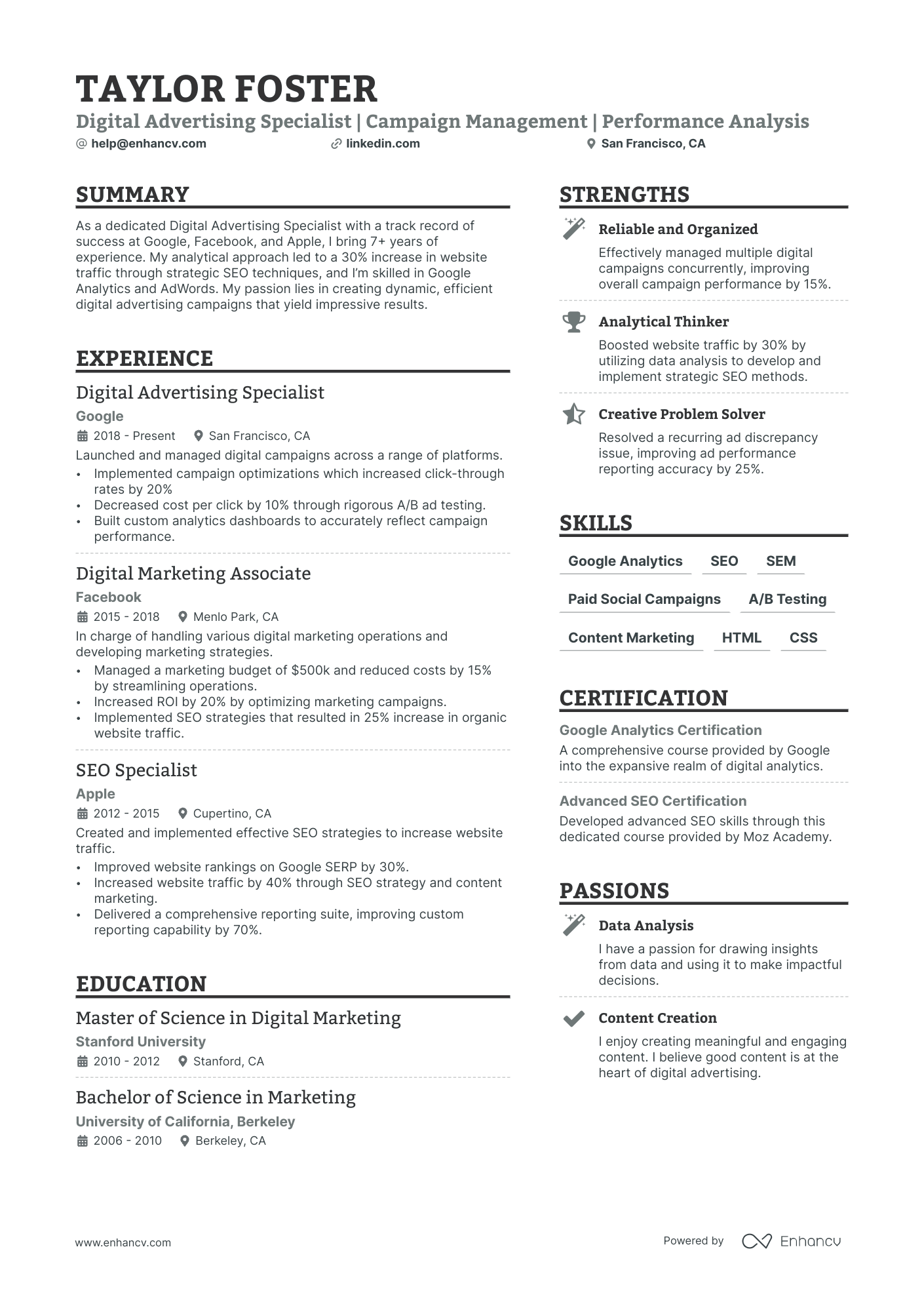 14 Advertising Resume Examples & Guide for 2024