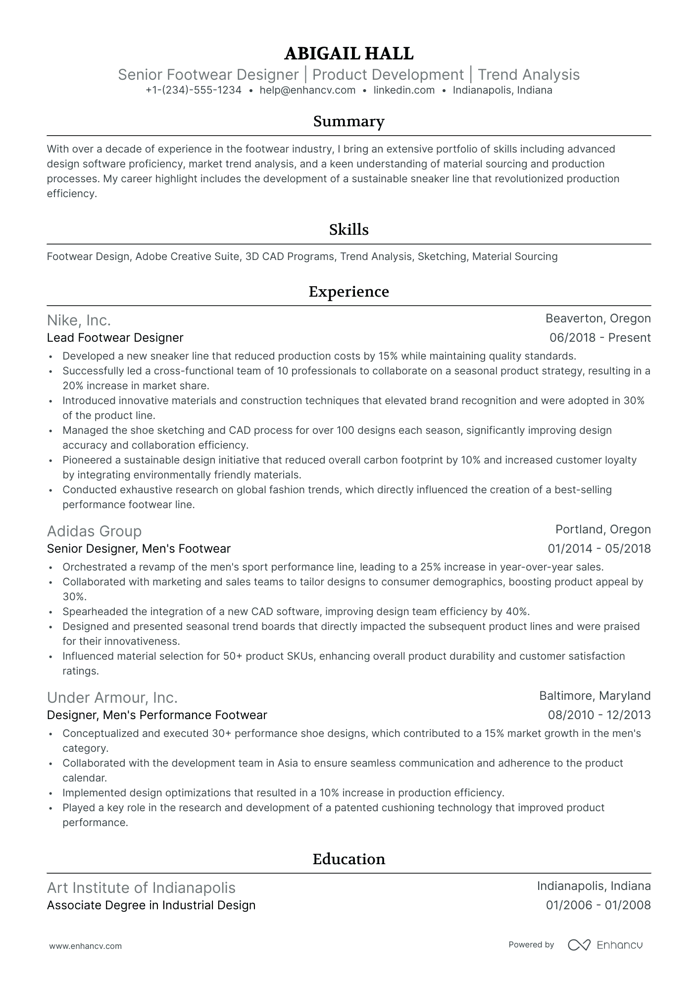 10 Footwear Designer Resume Examples & Guide for 2025