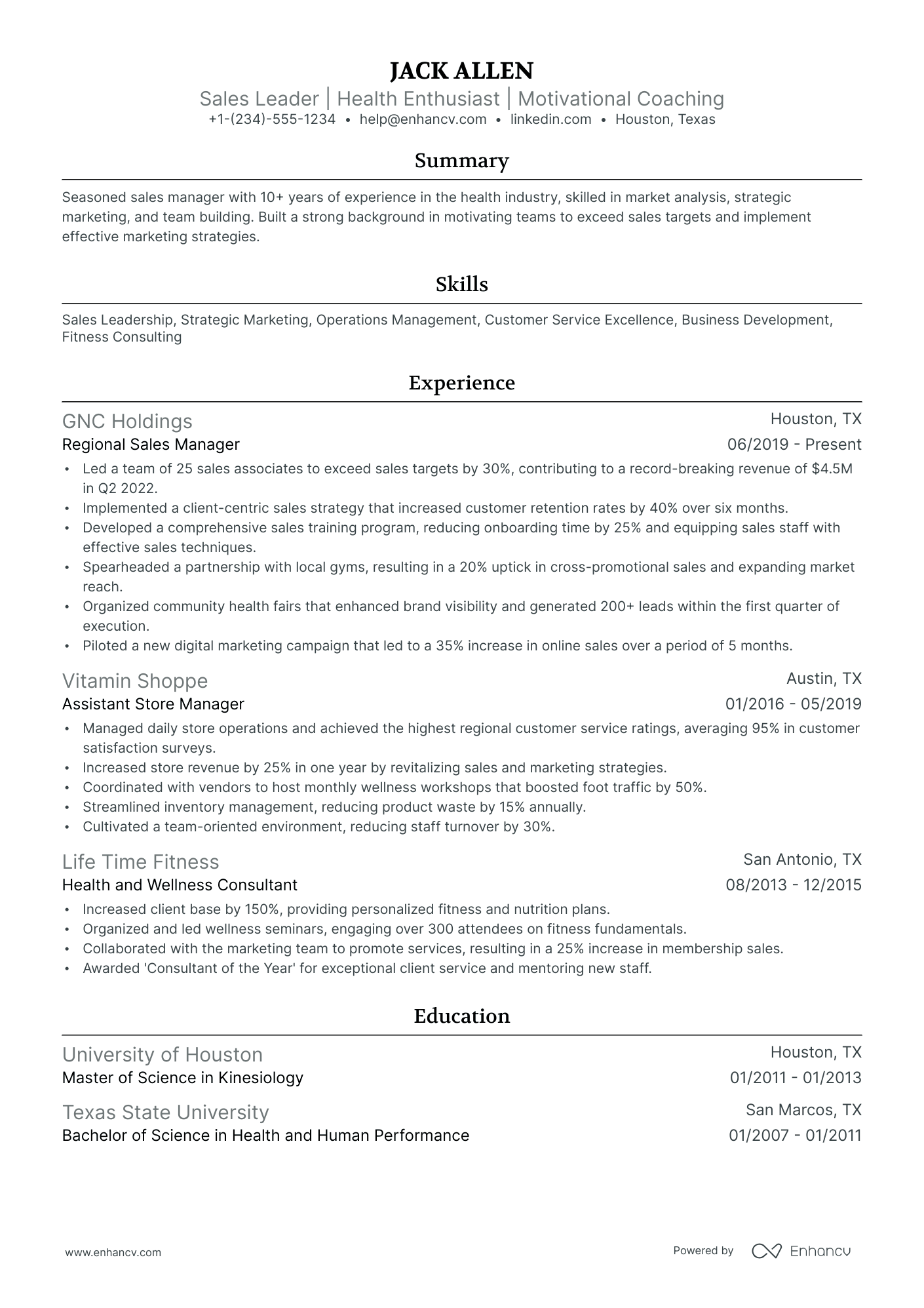 10 Fitness General Manager Resume Examples & Guide for 2026
