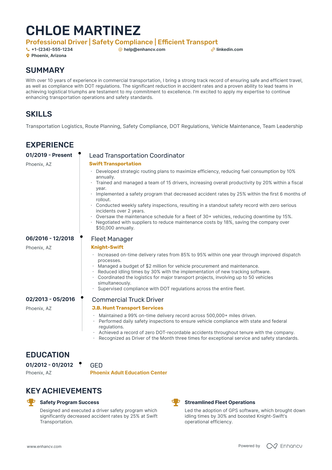 10 School Bus Driver Resume Examples & Guide for 2026