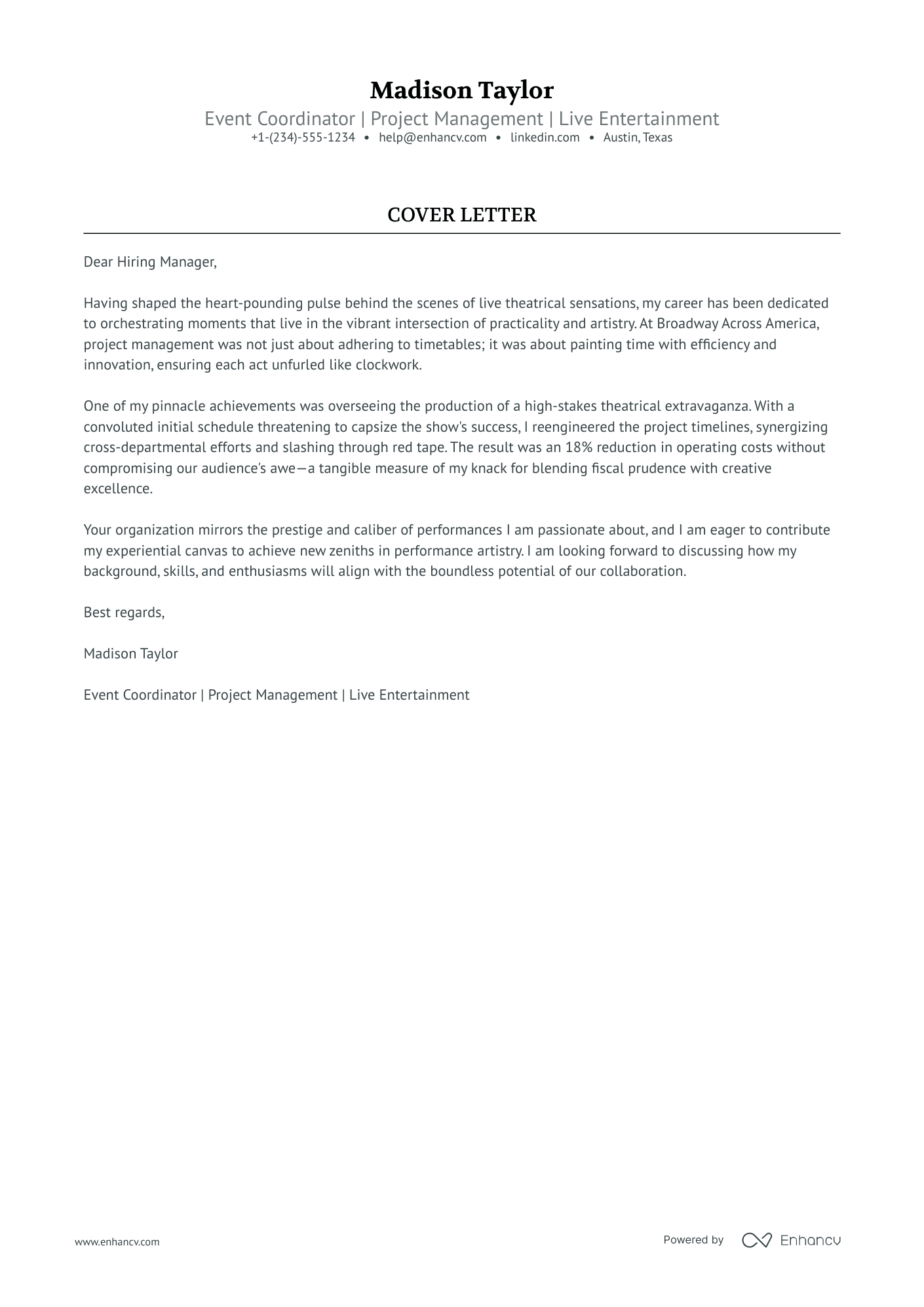 8 Professional Filmmaker Cover Letter Examples and Template for 2024 ...