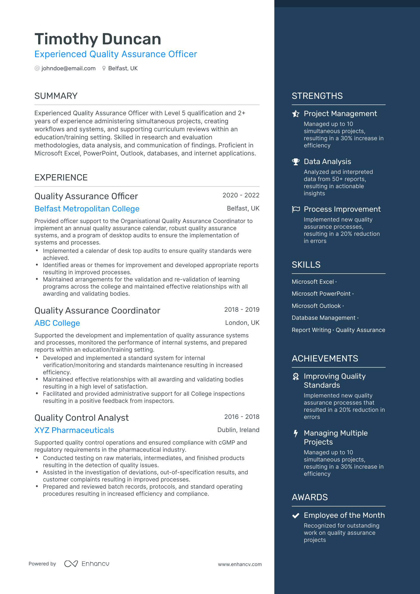 5 Quality Assurance Officer Resume Examples & Guide for 2023