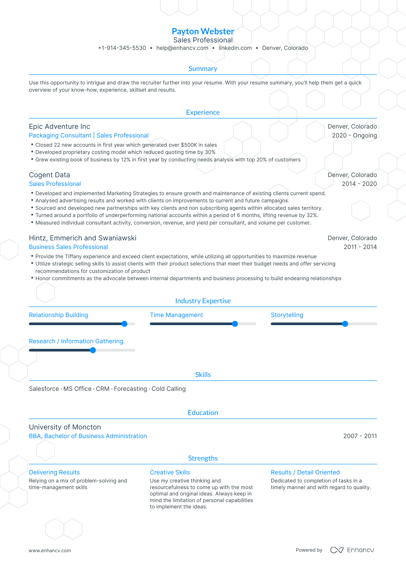 Sales Professional Resume Examples & Guide for 2023 (Layout, Skills ...