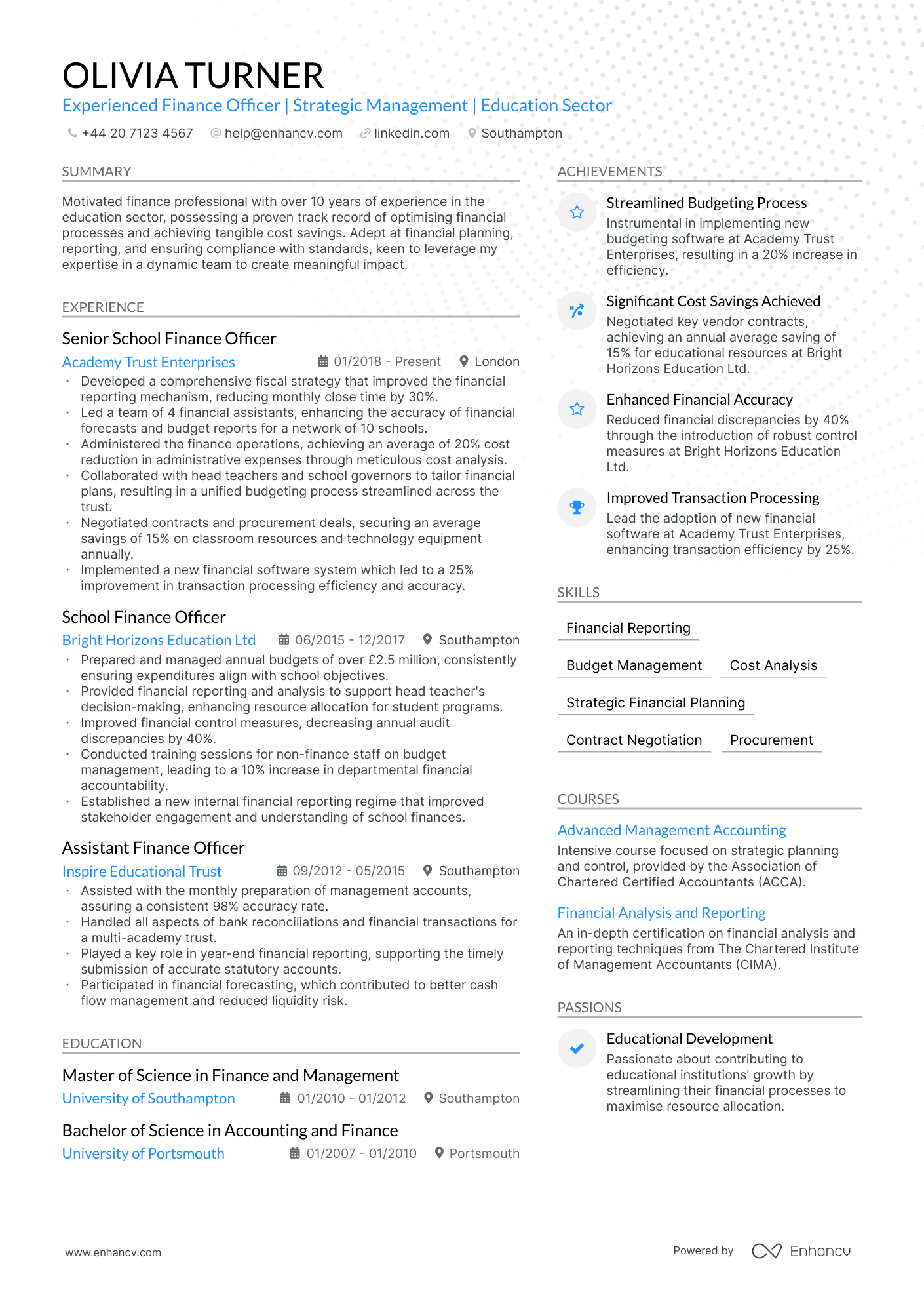 Finance Officer CV Examples & Guide for 2025