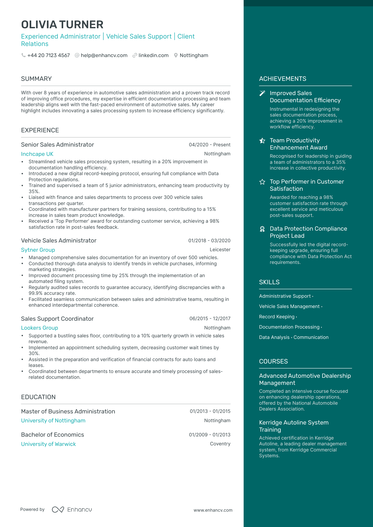 Sales Administrator CV Examples & Guide for 2025