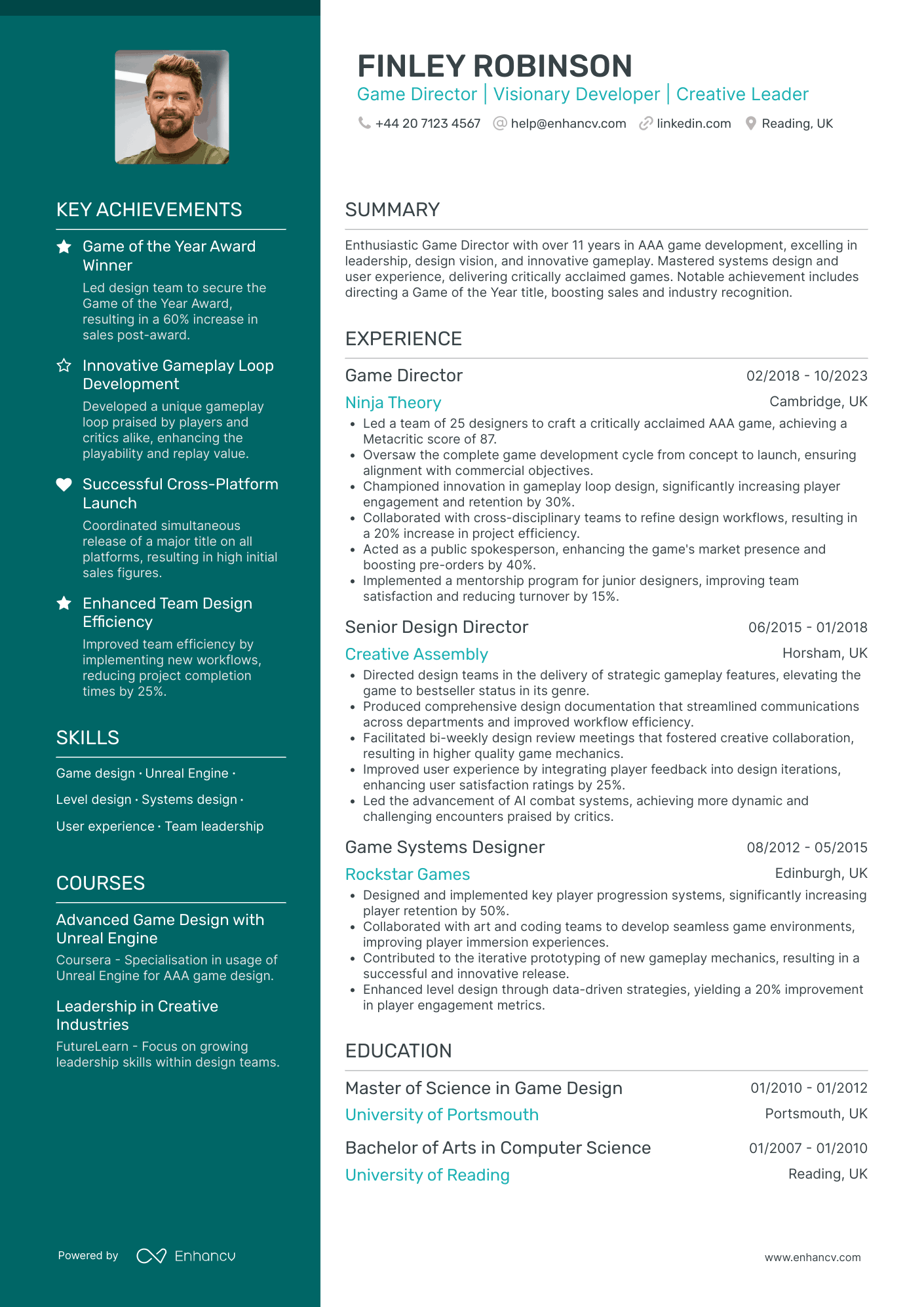 Game Design CV Examples & Guide for 2025