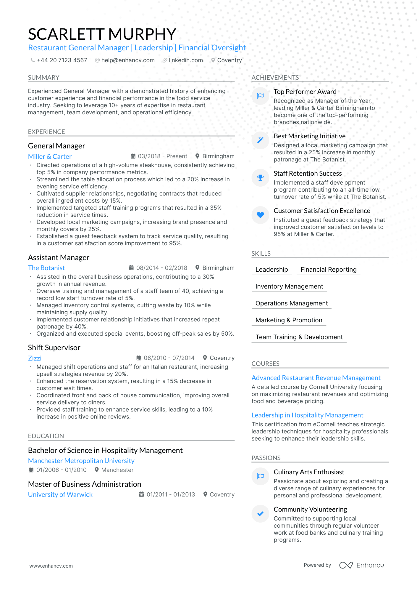 Manager CV Examples & Guide for 2025