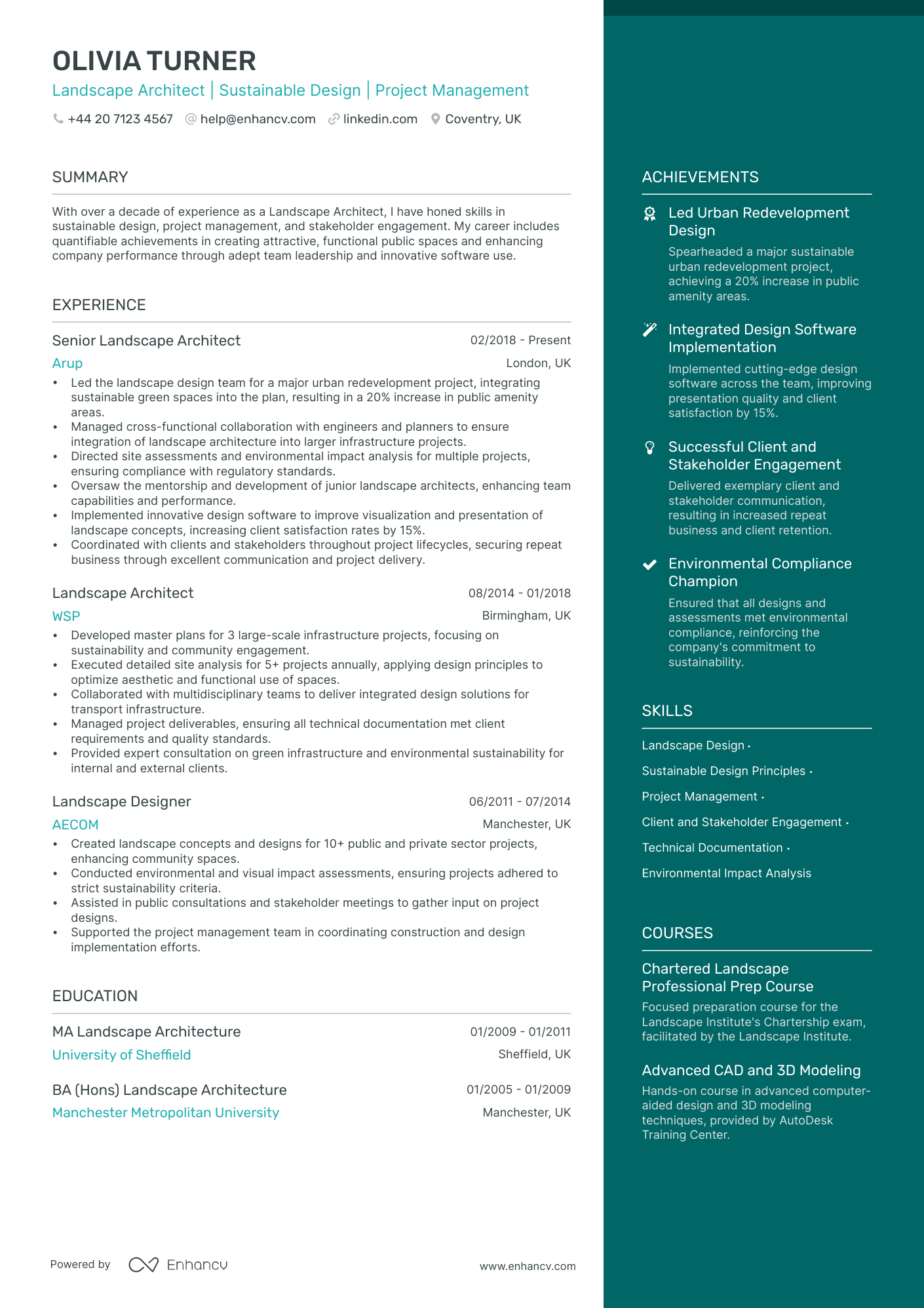 Landscape Architect CV Examples & Guide for 2025