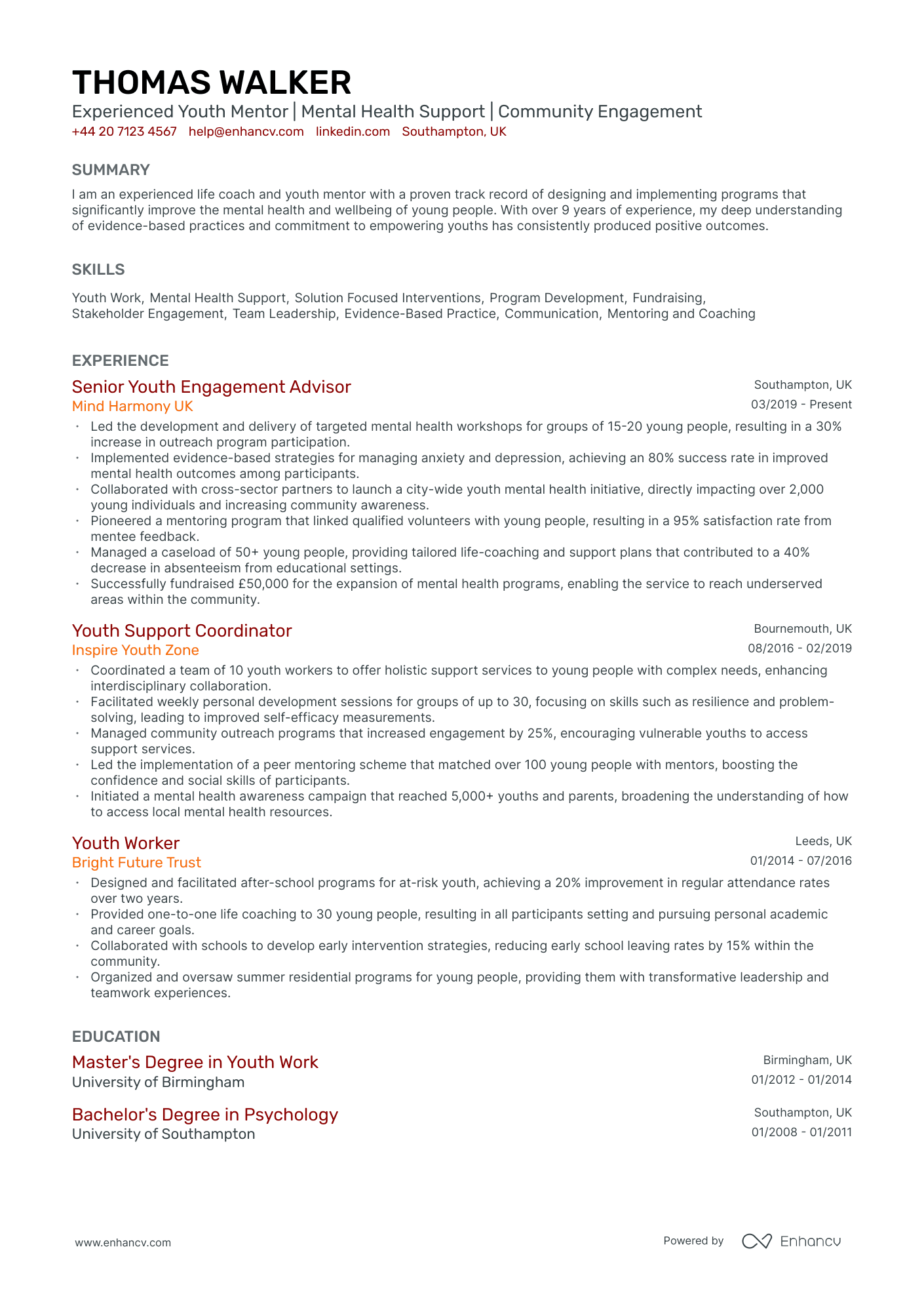Life Coach CV Examples & Guide for 2025