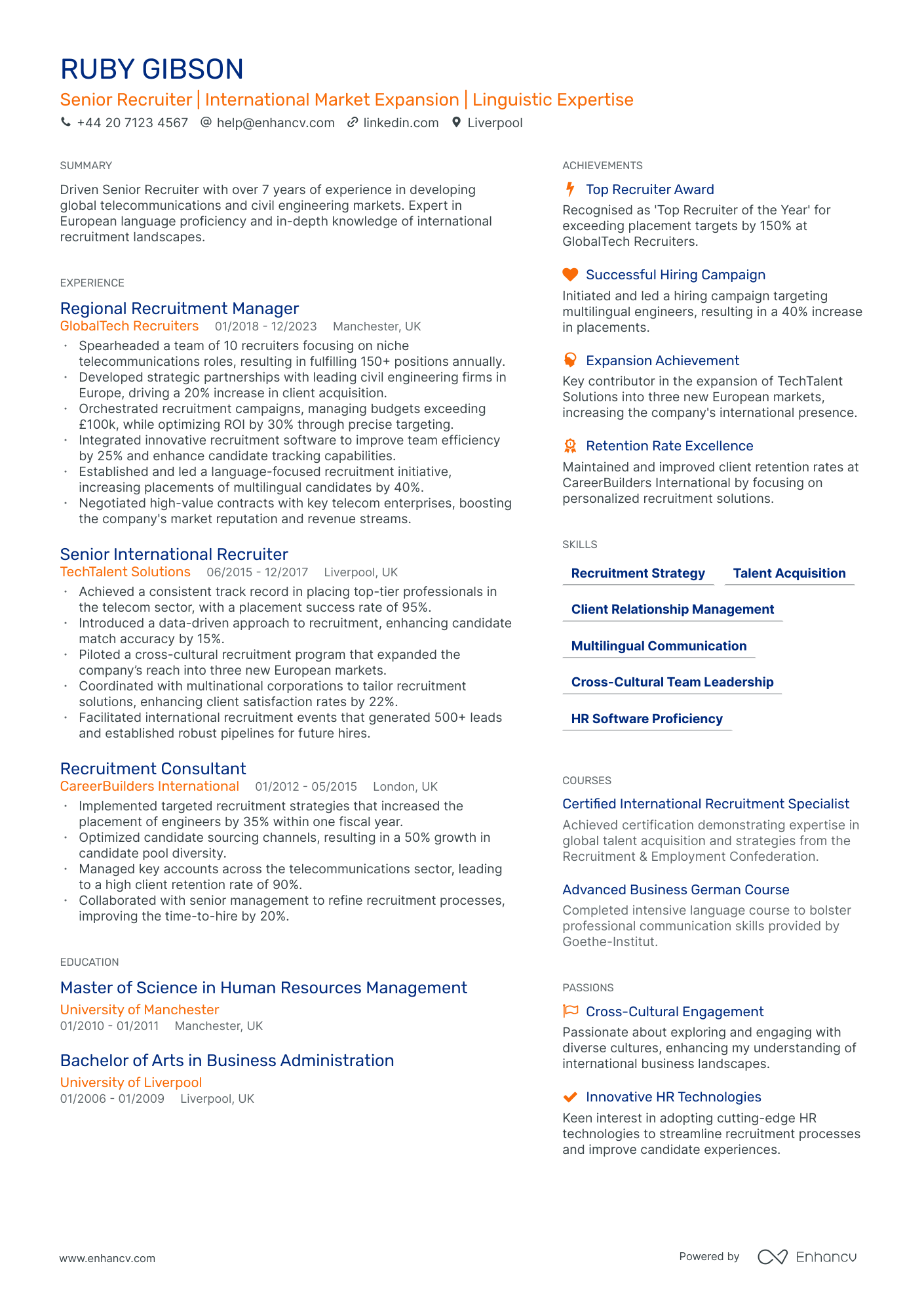 Recruitment Consultant CV Examples & Guide for 2025