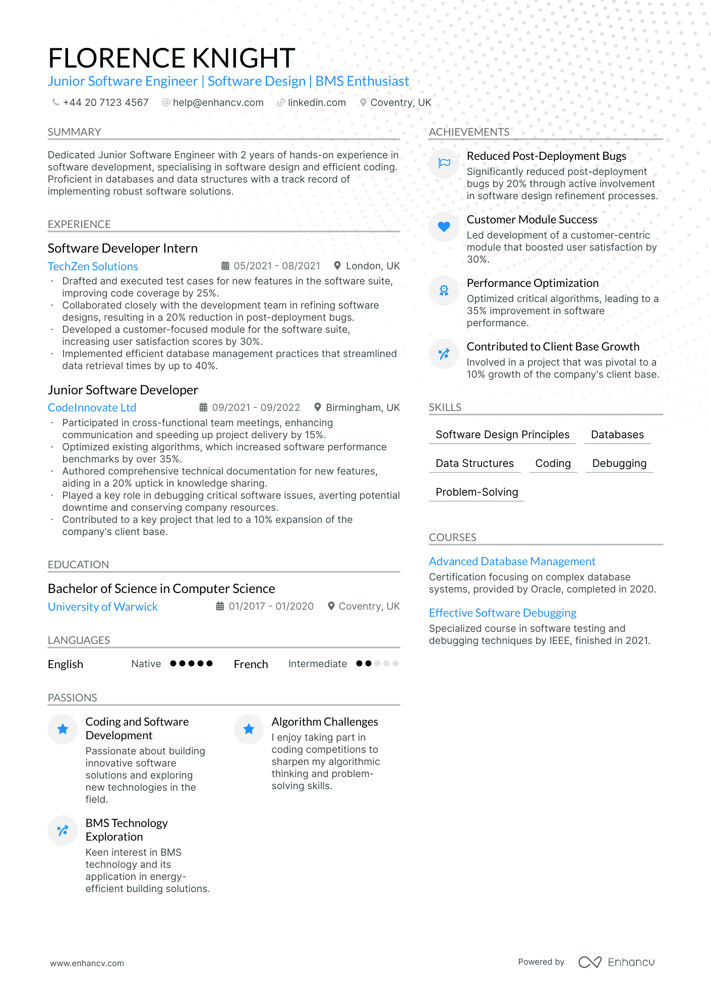 Junior Software Engineer CV Examples & Guide for 2025
