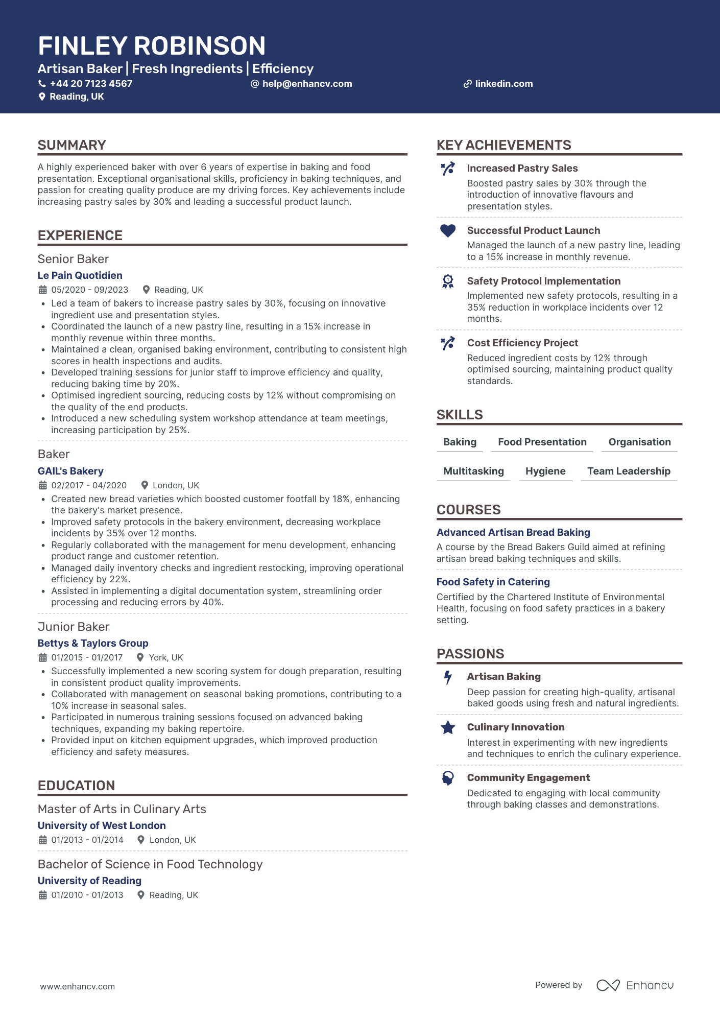 Baker CV Examples & Guide for 2025