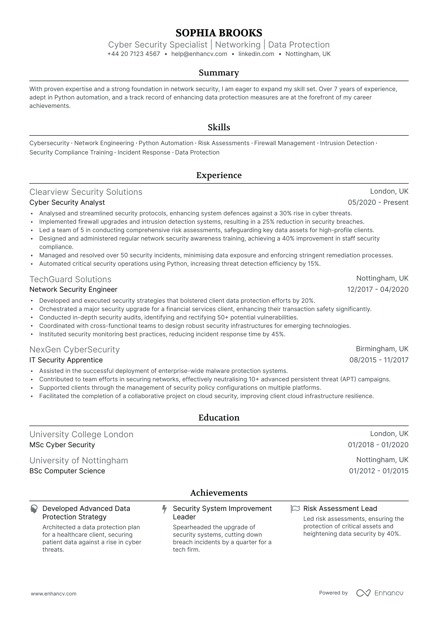 Cyber Security CV Examples & Guide for 2025