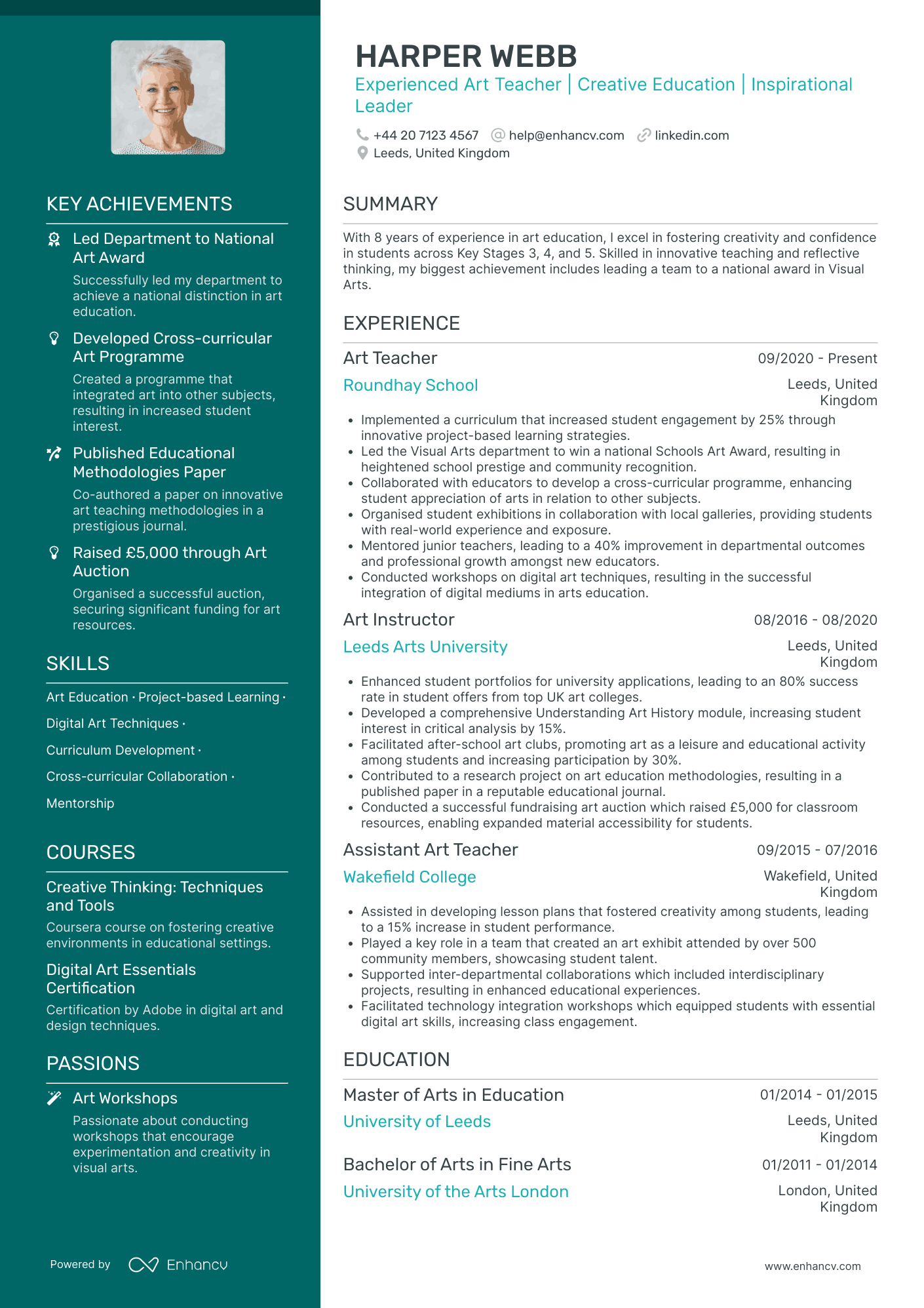 Art Teacher CV Examples & Guide for 2026