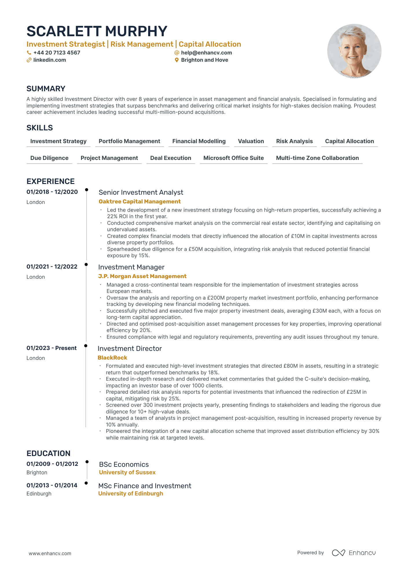 Investment Manager CV Examples & Guide for 2025