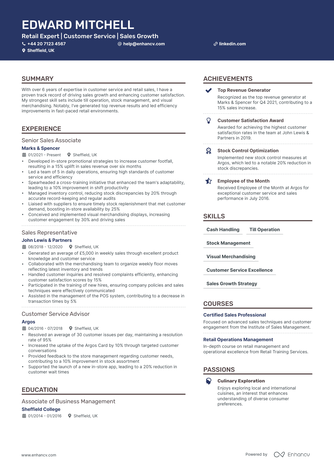 Shop Assistant CV Examples & Guide for 2025