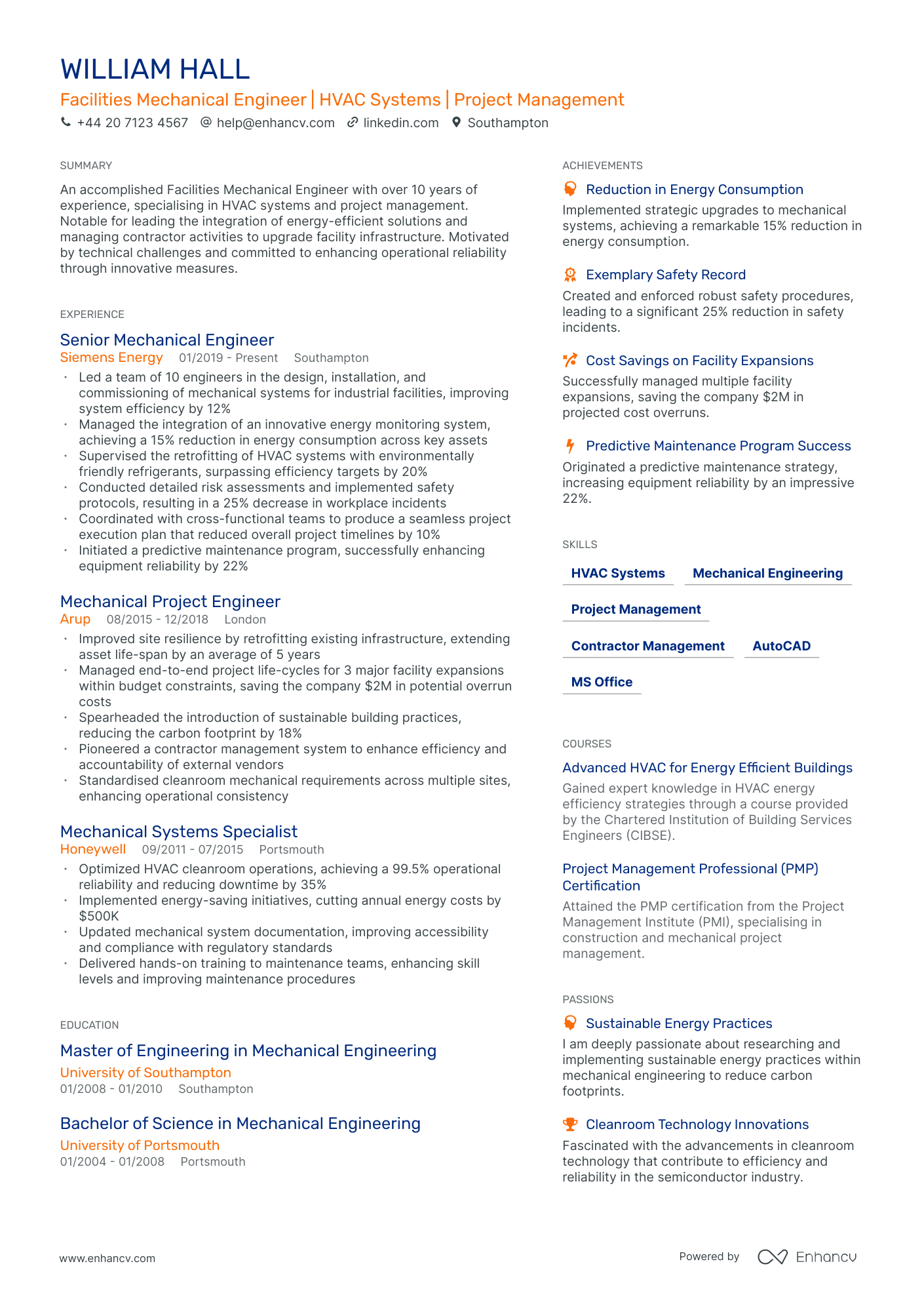 Mechanical Engineer CV Examples & Guide for 2025