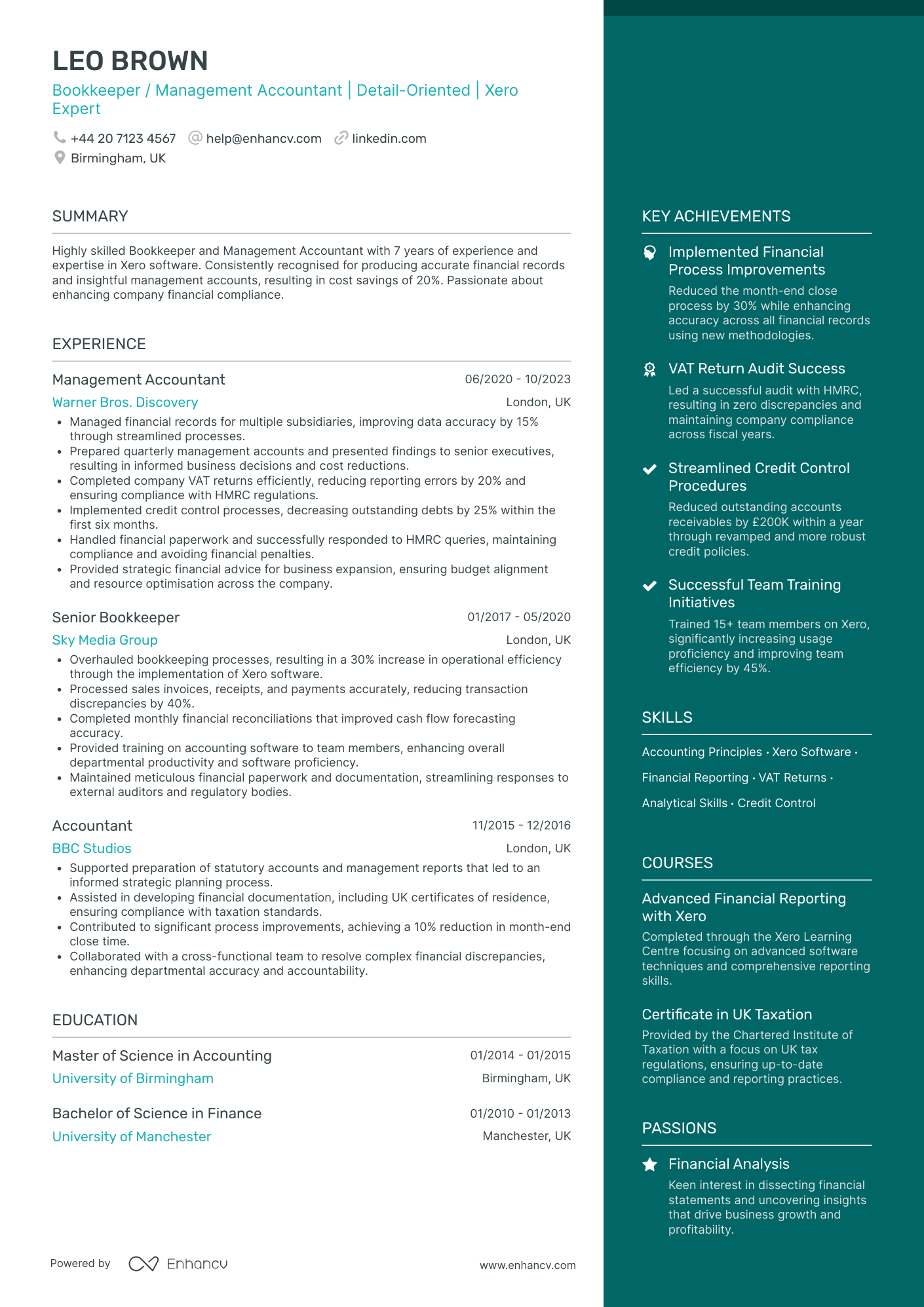 Bookkeeper CV Examples & Guide for 2026