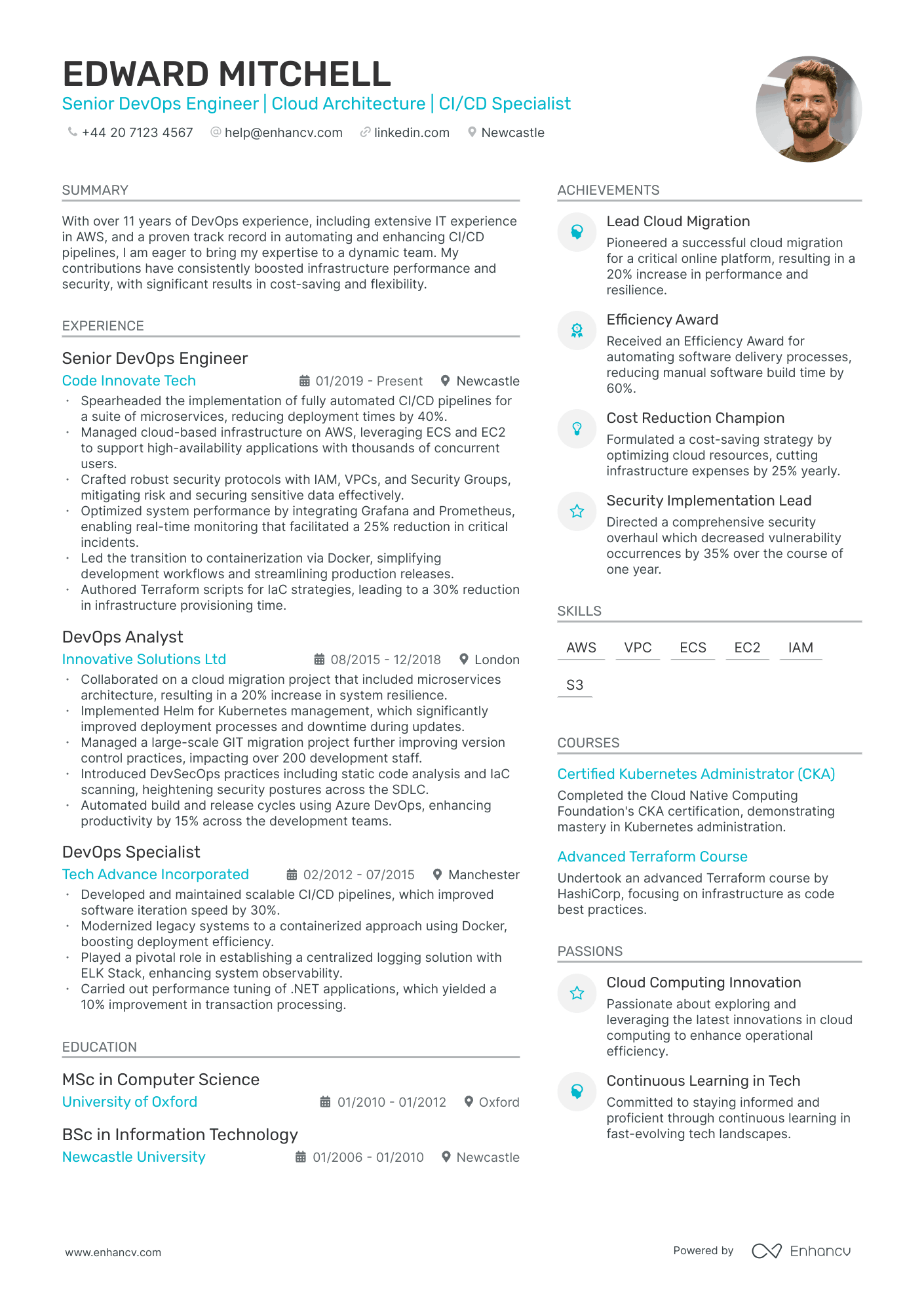 Devops CV Examples & Guide for 2025