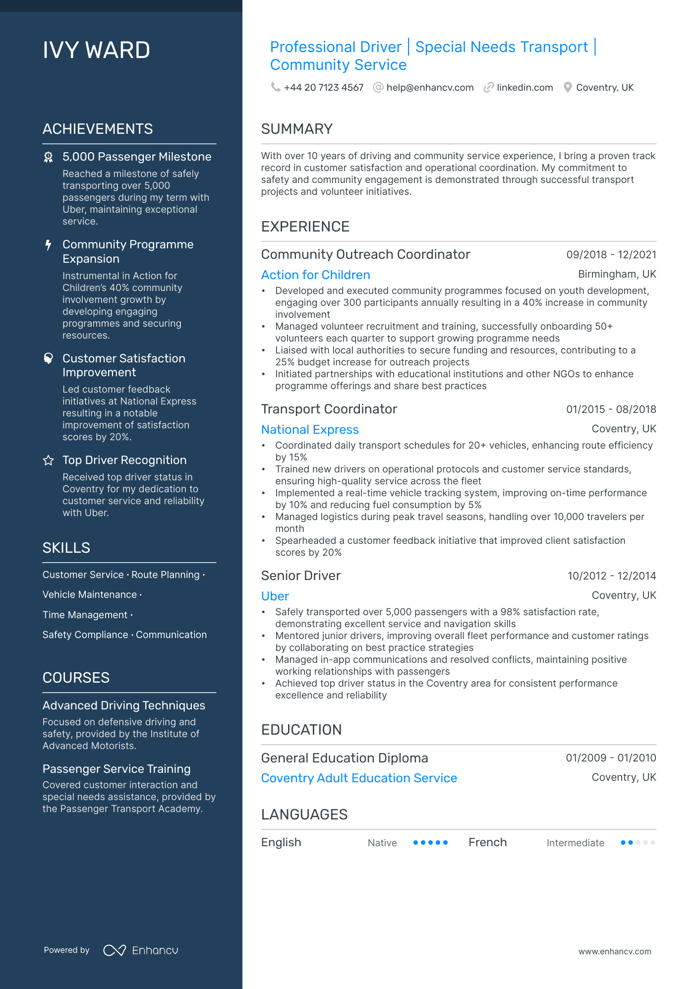 Driver CV Examples & Guide for 2025